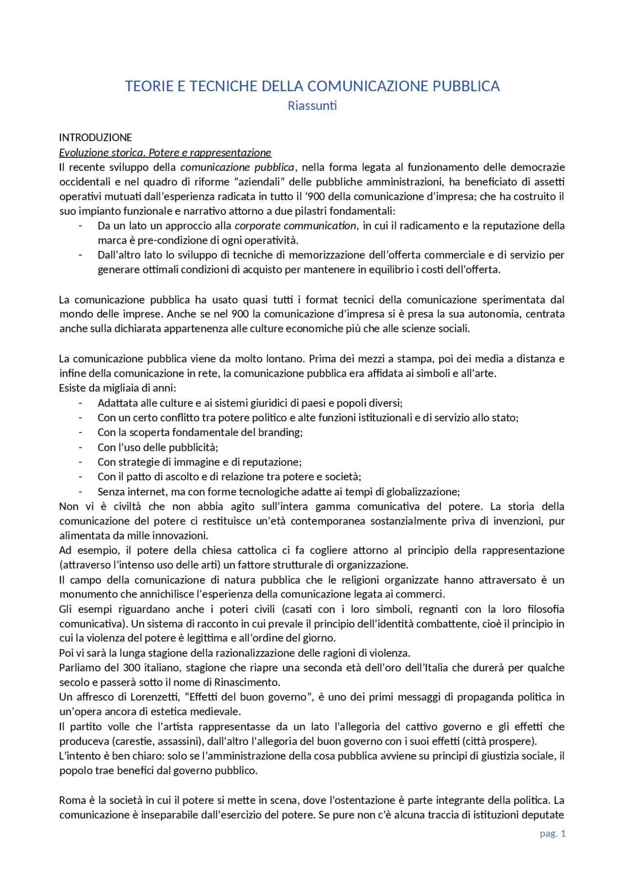 Teoria E Tecniche Della Comunicazione Pubblica Docsity