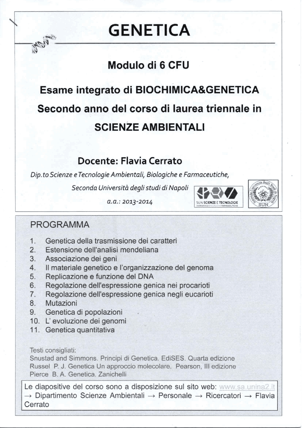 Slide Di Biochimica E Genetica Docsity
