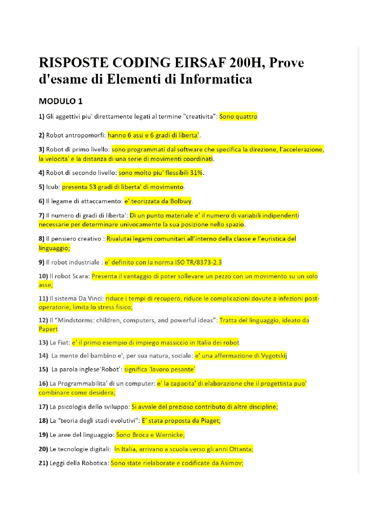 Panieri Per Corso Coding Panieri Di Elementi Di Informatica Docsity