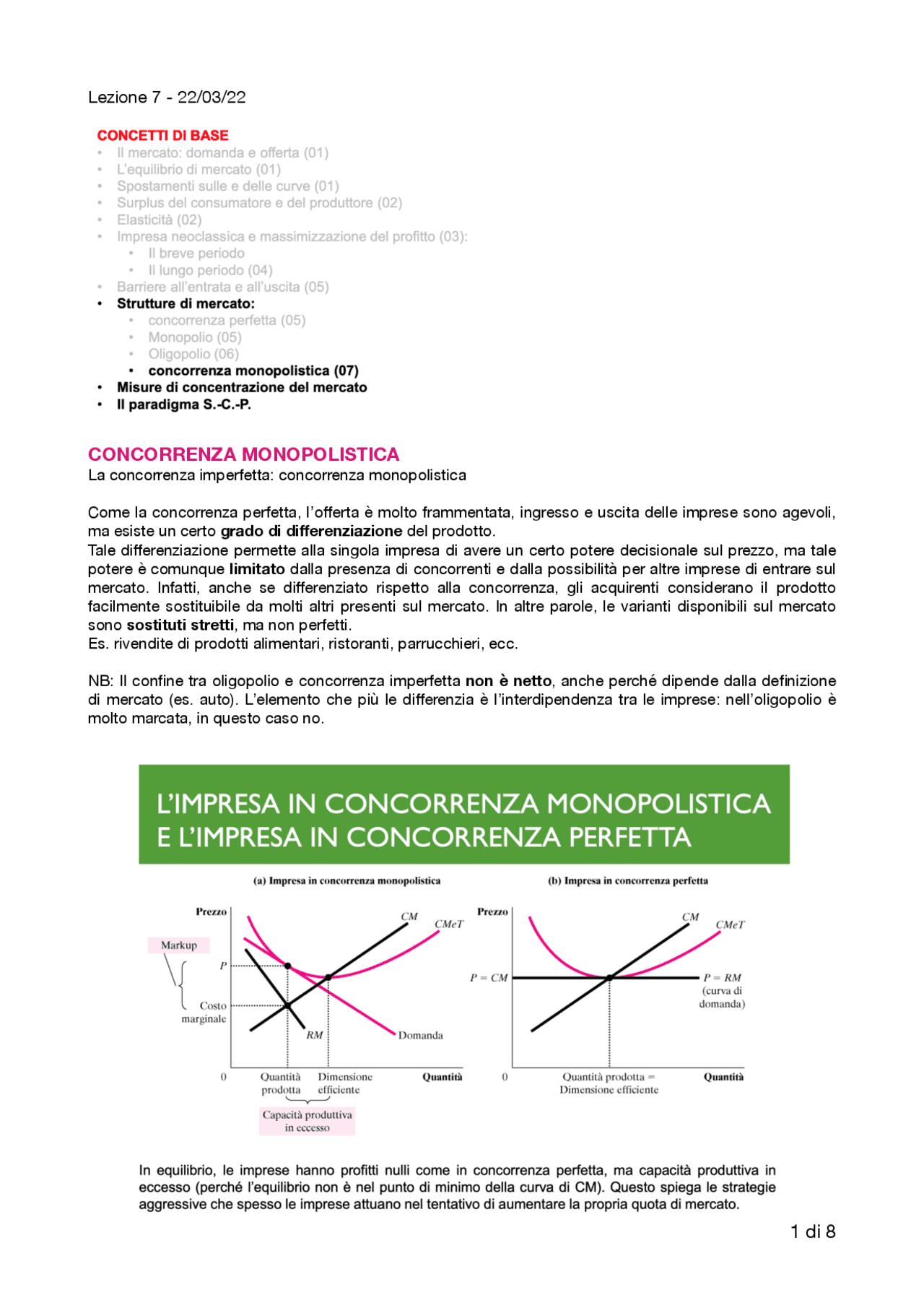CONCORRENZA MONOPOLISTICA - Docsity