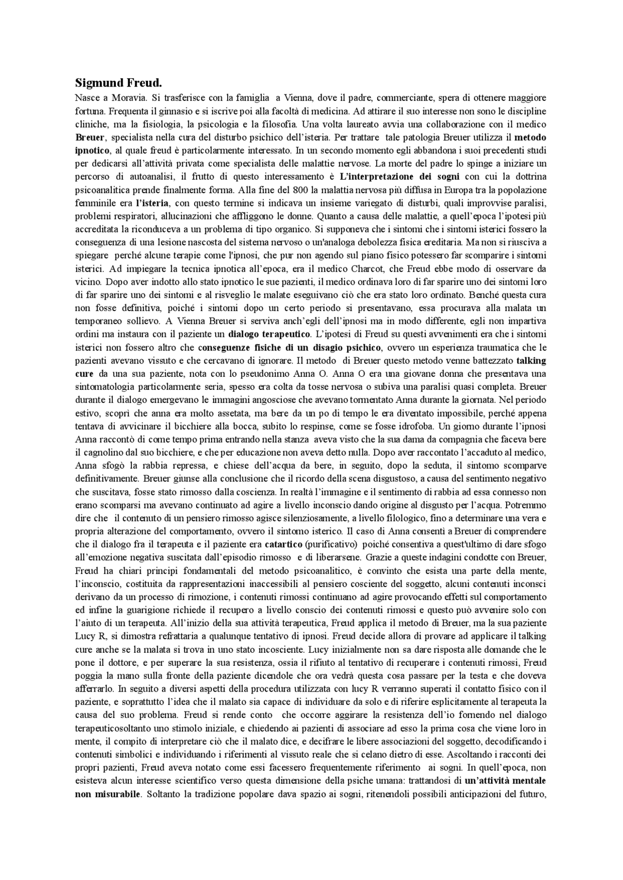 Appunti Sul Filosofo Freud Docsity