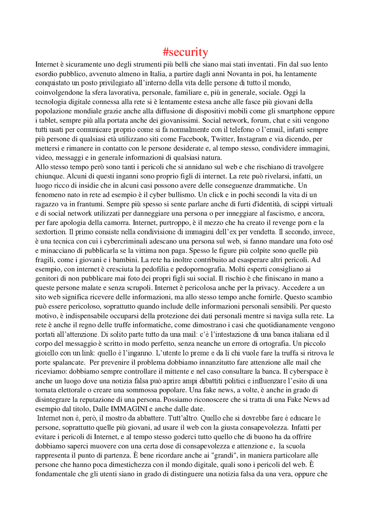 Sicurezza In Internet Docsity