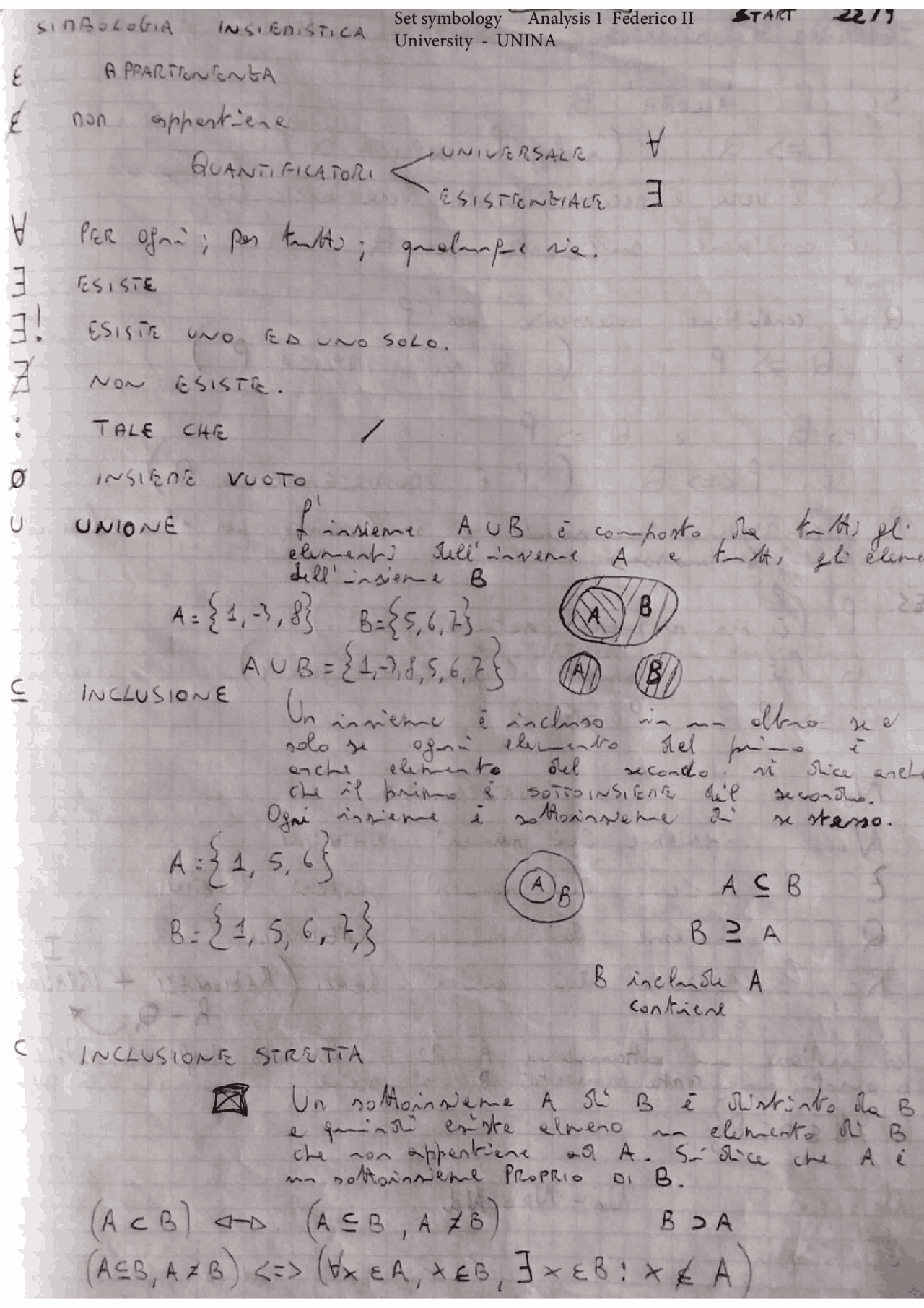 Simbologia insiemistica - Docsity