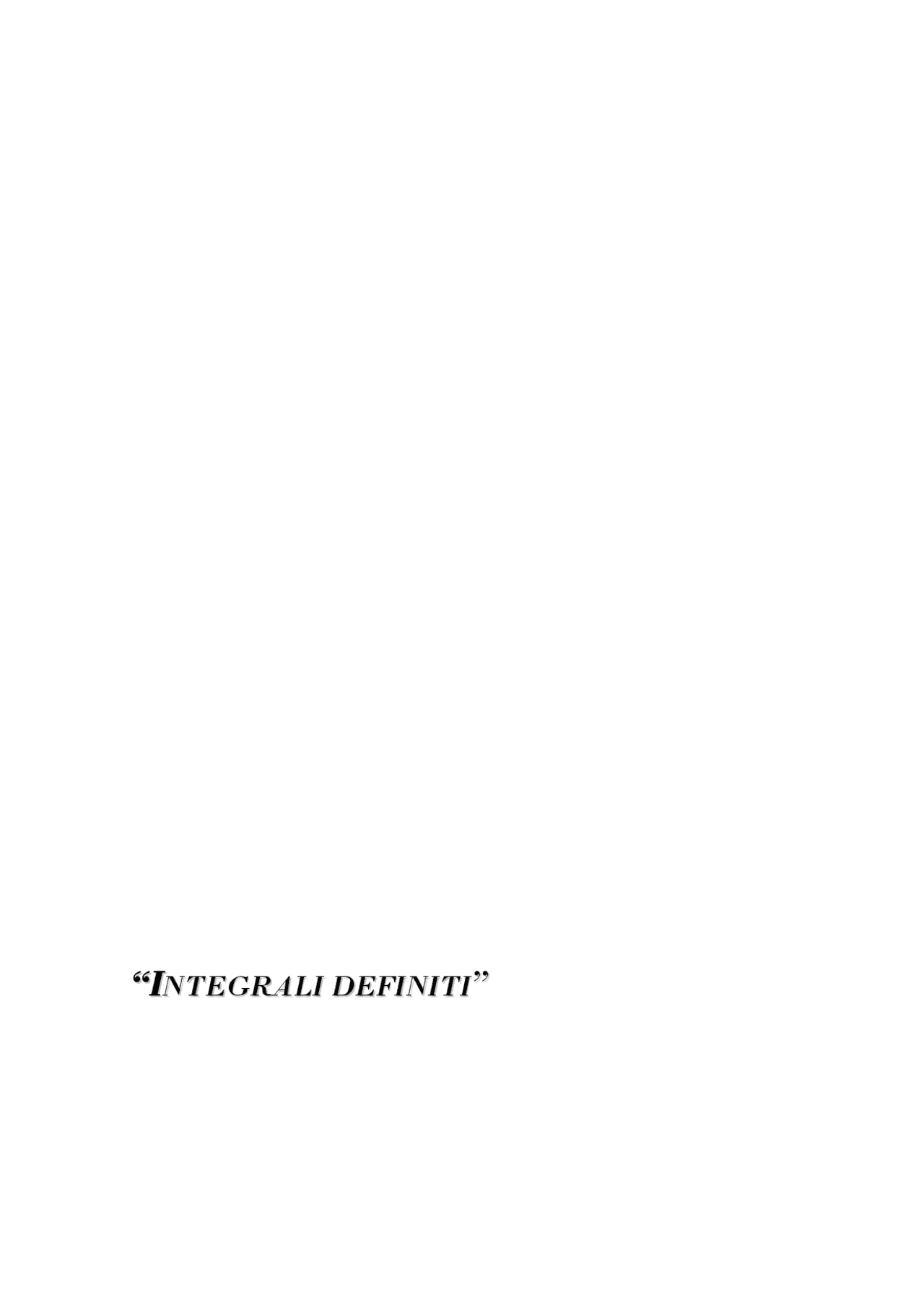Introduzione Integrali Definiti Docsity
