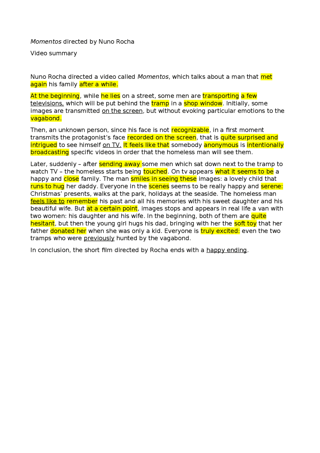 Come Scrivere Un Riassunto Livello C1 Lingua Inglese Docsity