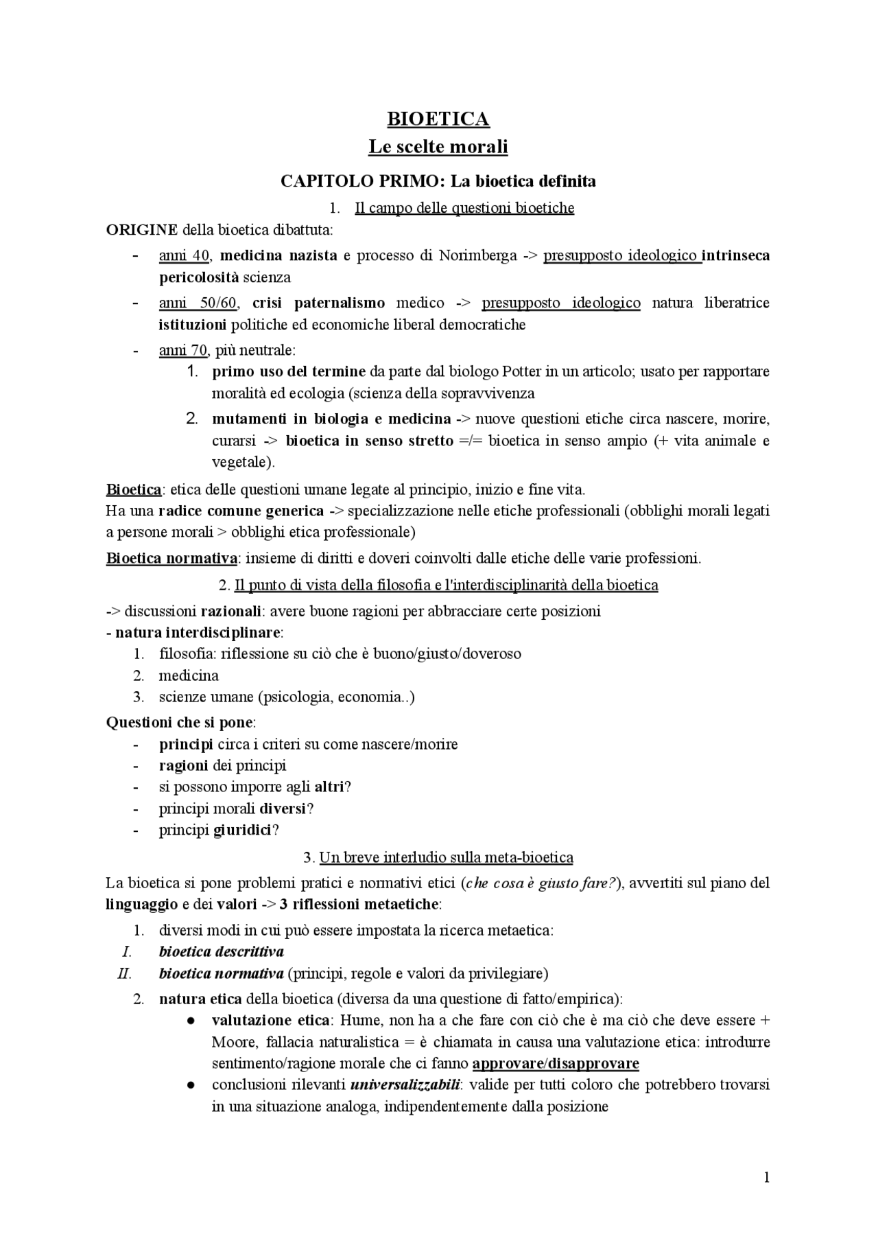 Bioetica Lecaldano Docsity