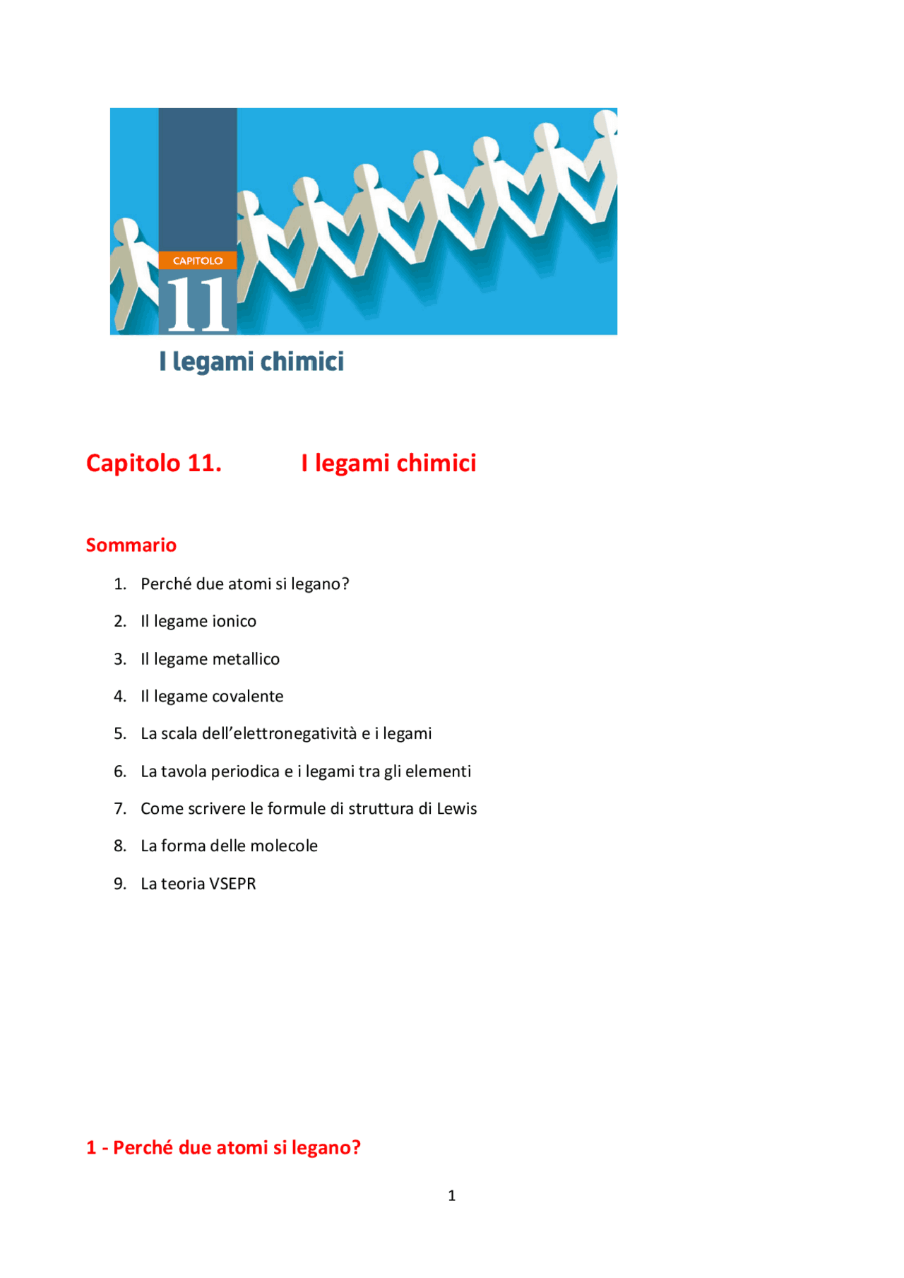 Dispense Sui Legami Chimici Docsity