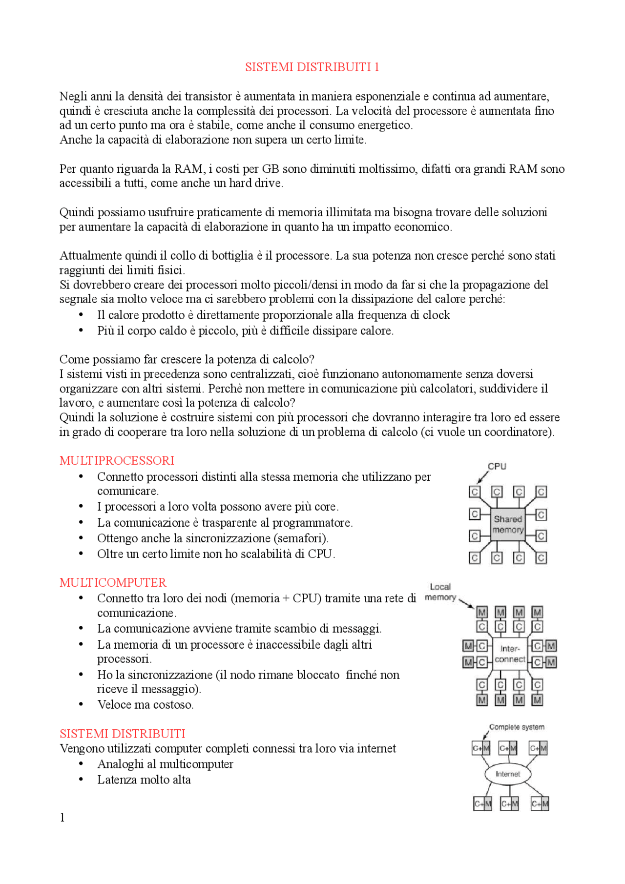 Appunti Del Corso Di Sistemi Distribuiti Parte 1 Docsity