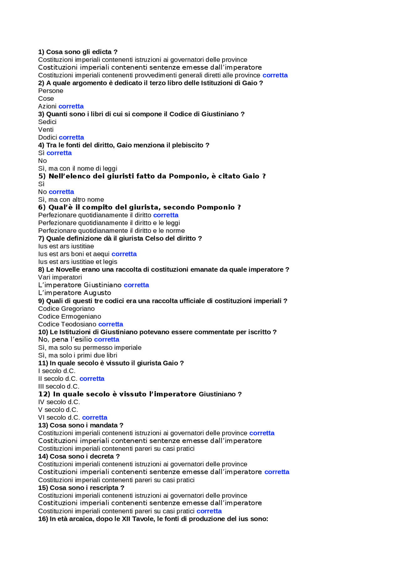 Test Con Domande E Risposte Per La Preparazione Dellesame Di Diritto