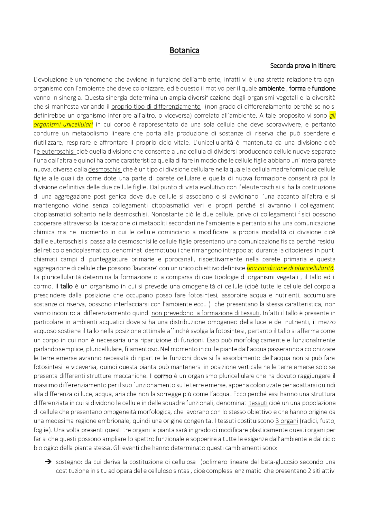 Botanica Generale Appunti Appunti Di Botanica Generale Docsity