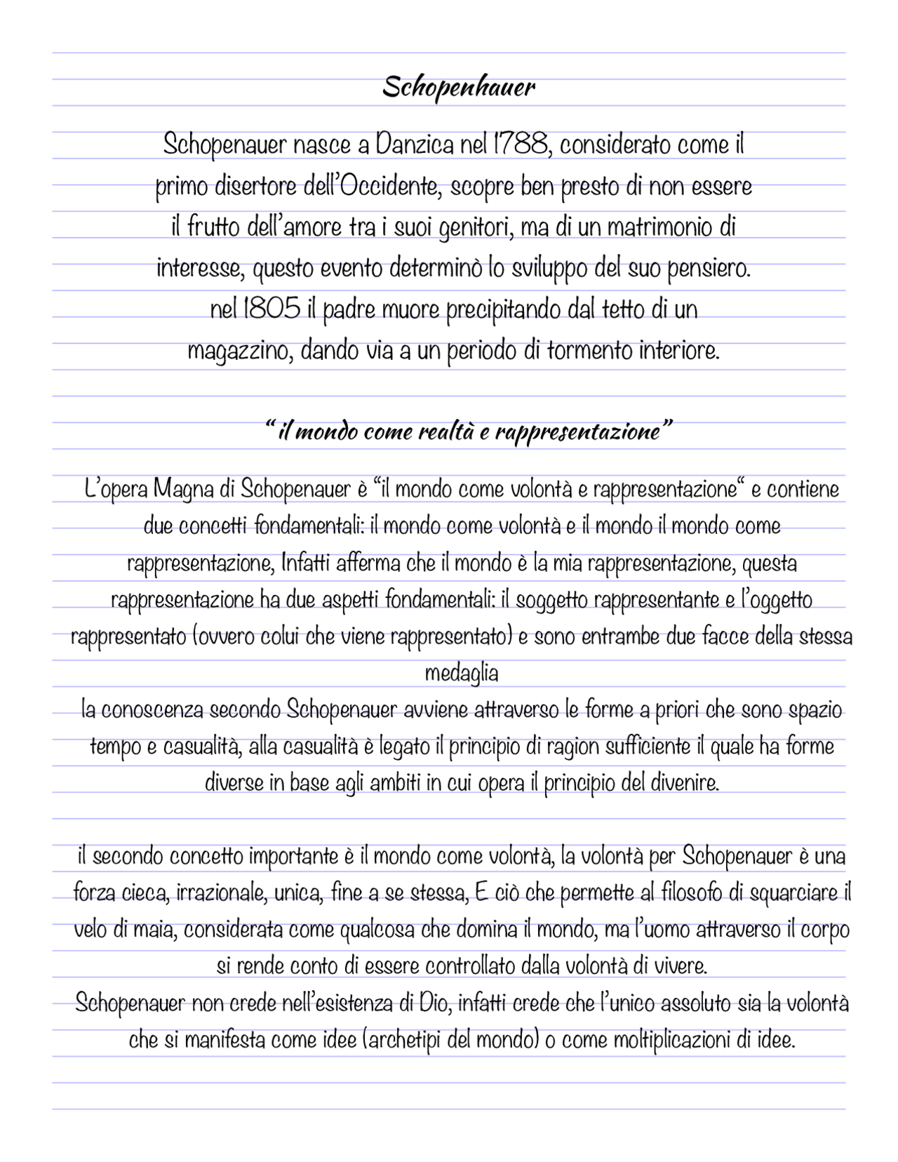 Appunti Schopenhauer Kierkegaard E Sul Positivismo Di Comte Docsity