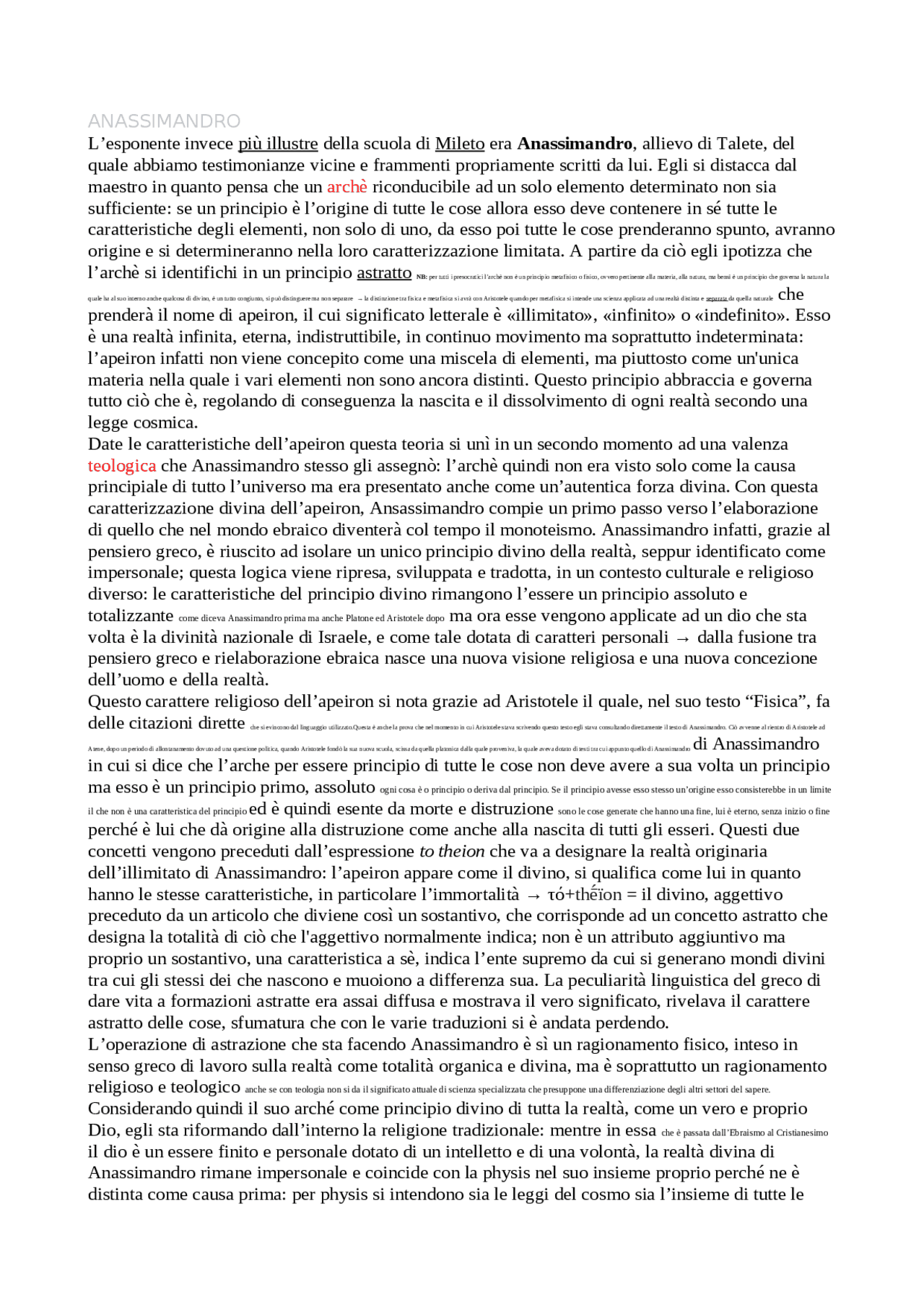 Appunti Su Anassimandro Appunti Di Filosofia Greca Docsity