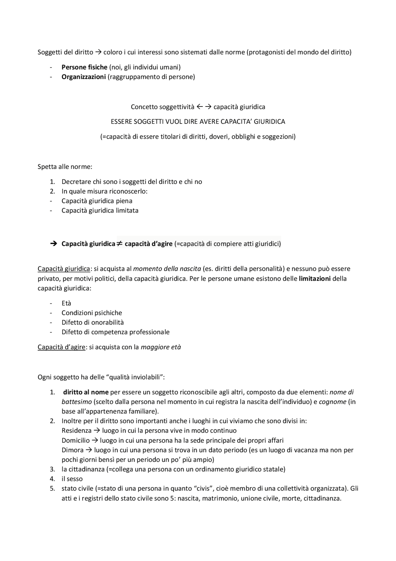 Soggetti Del Diritto Docsity