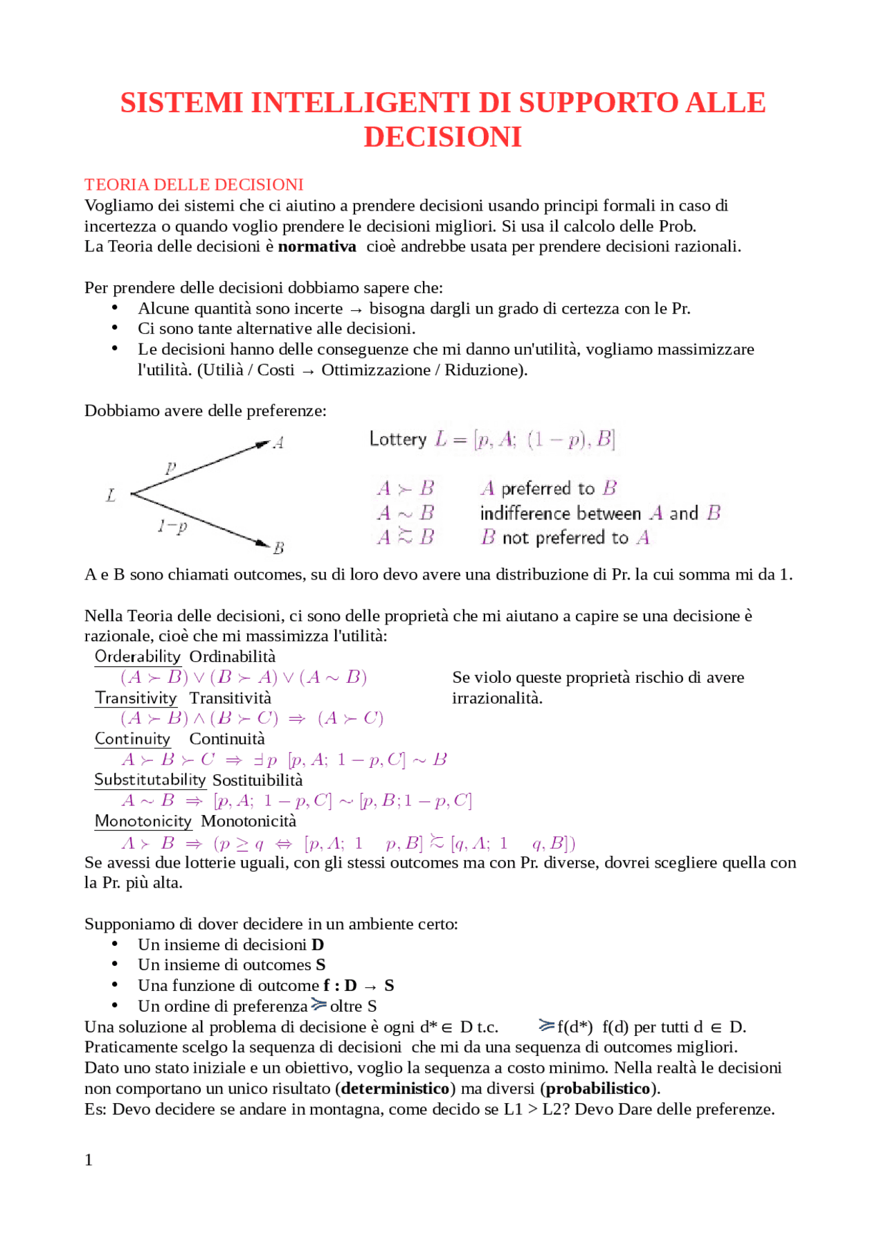 Appunti Corso Sistemi Intelligenti Docsity