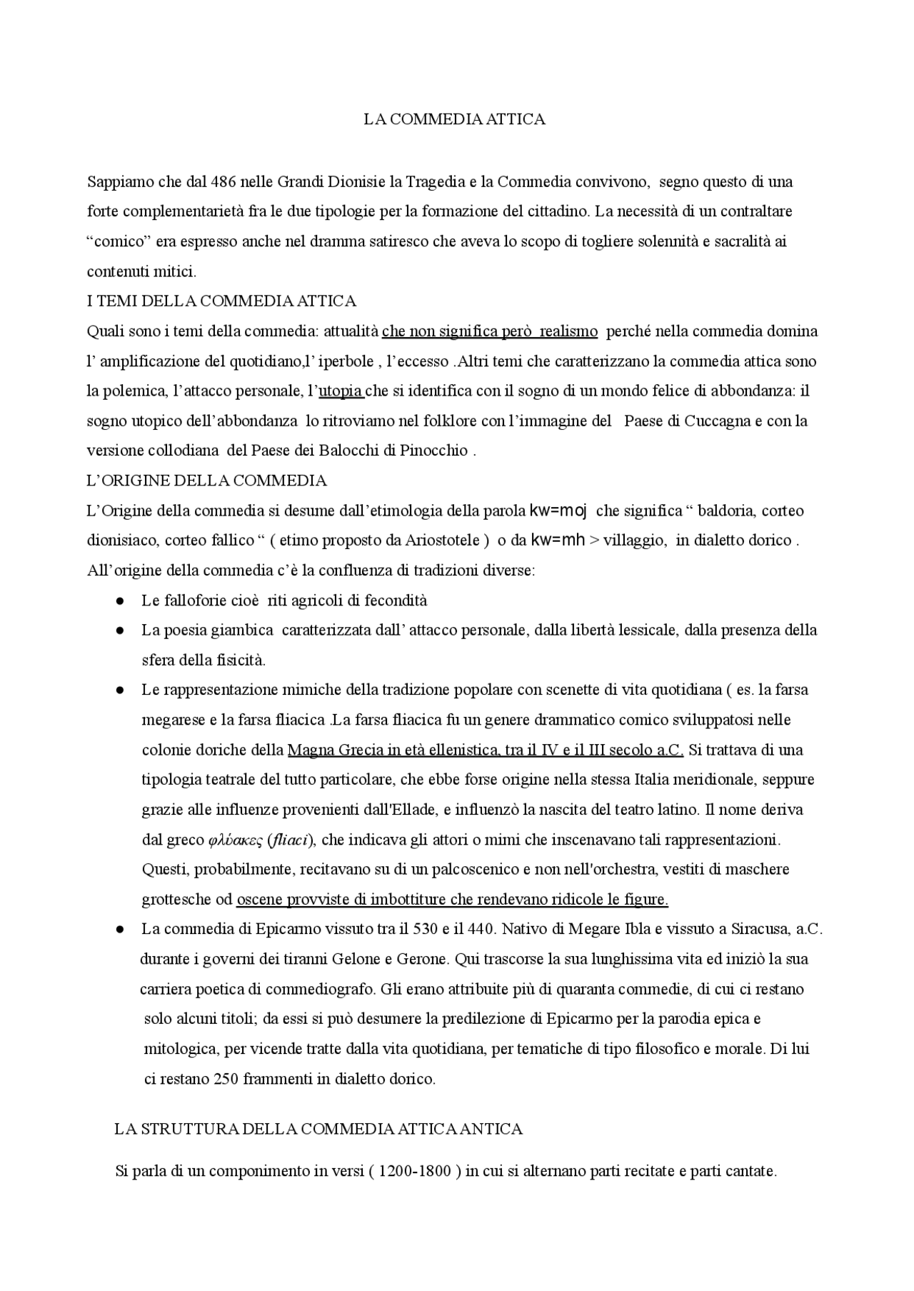 Breve Riassunto Su Aristofane Docsity