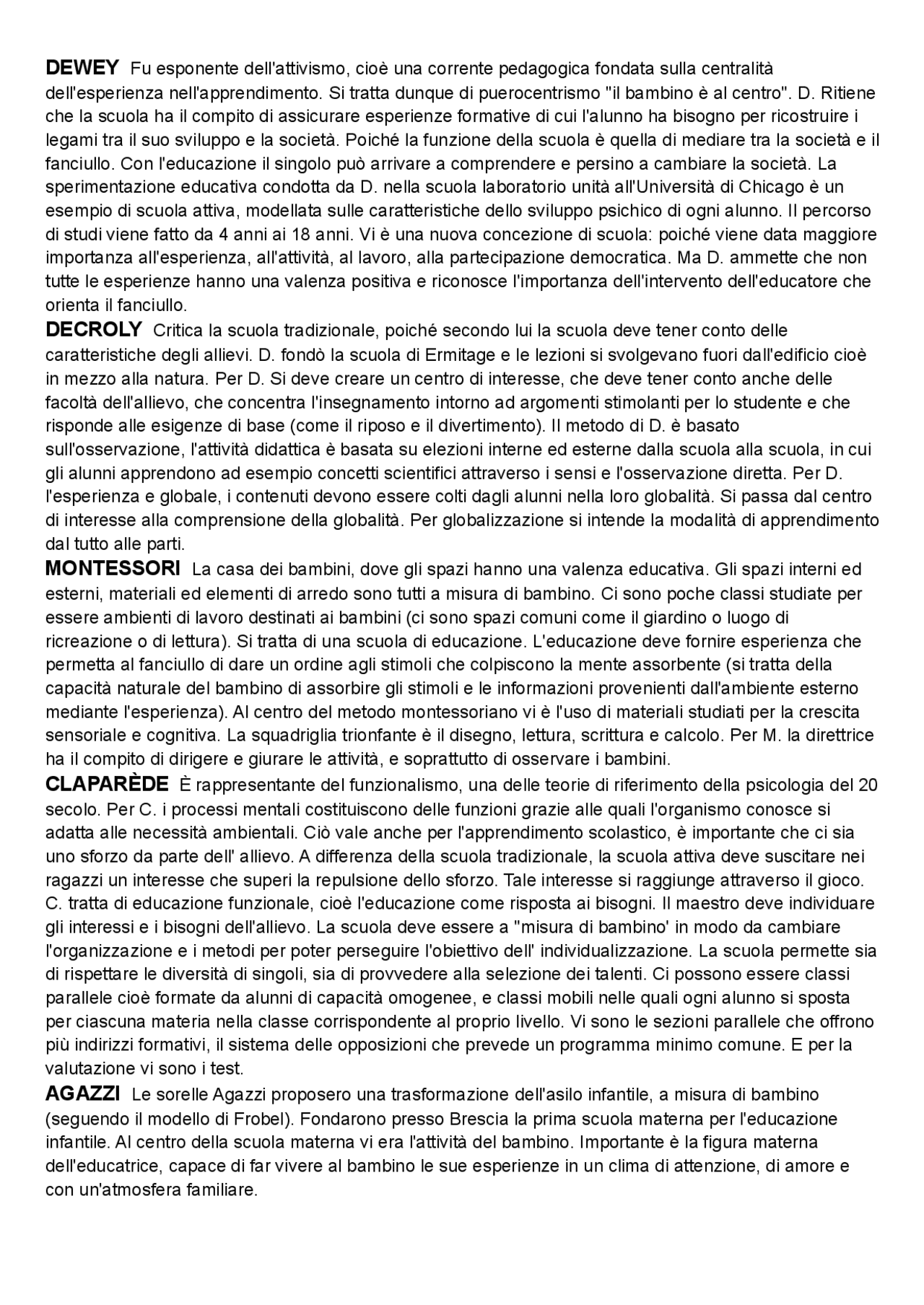 Pedagogia Maturità Appunti Di Scienze Umane Docsity