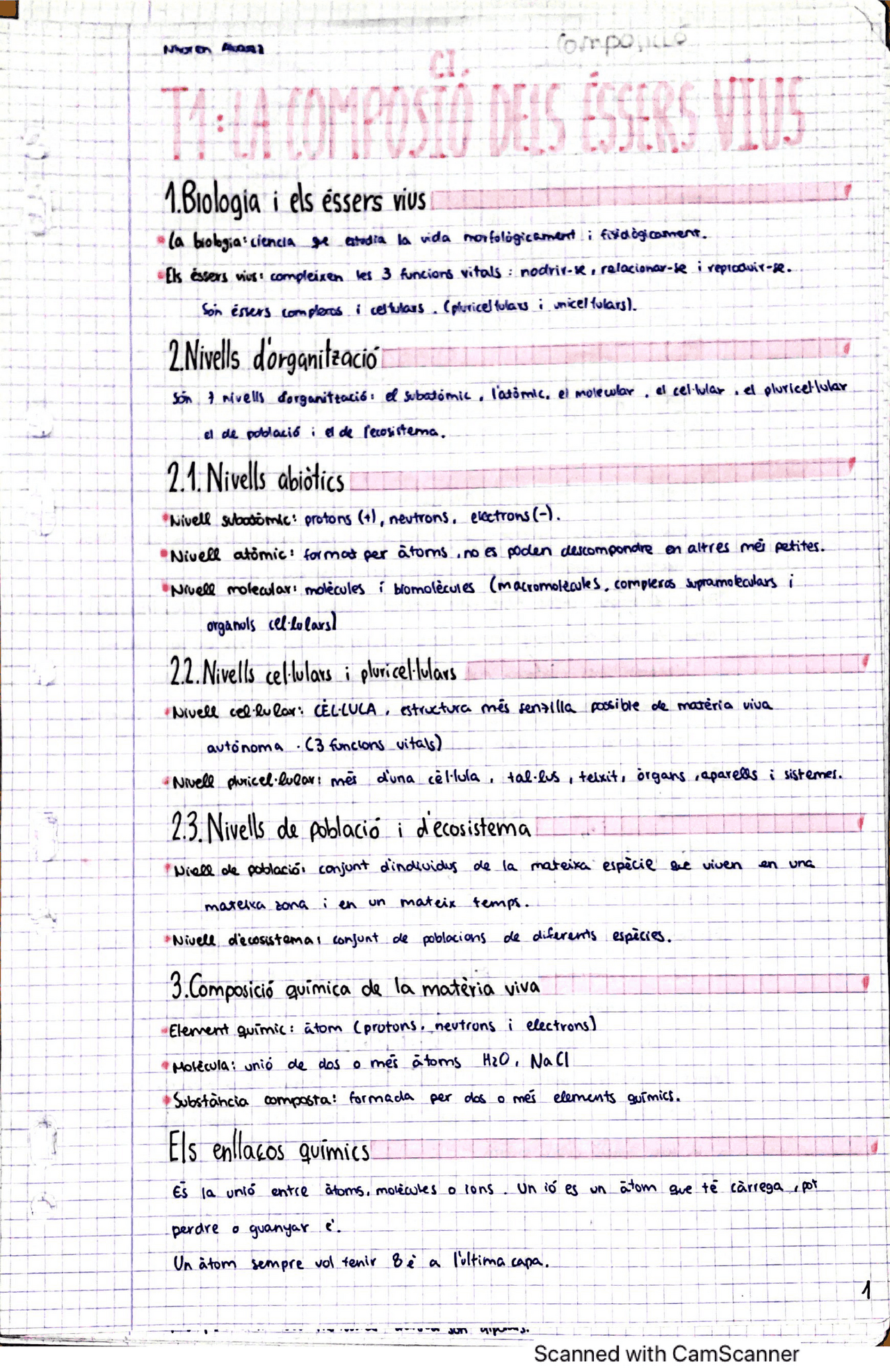 Apunts De 1r Batxillerat Parte 1 Docsity