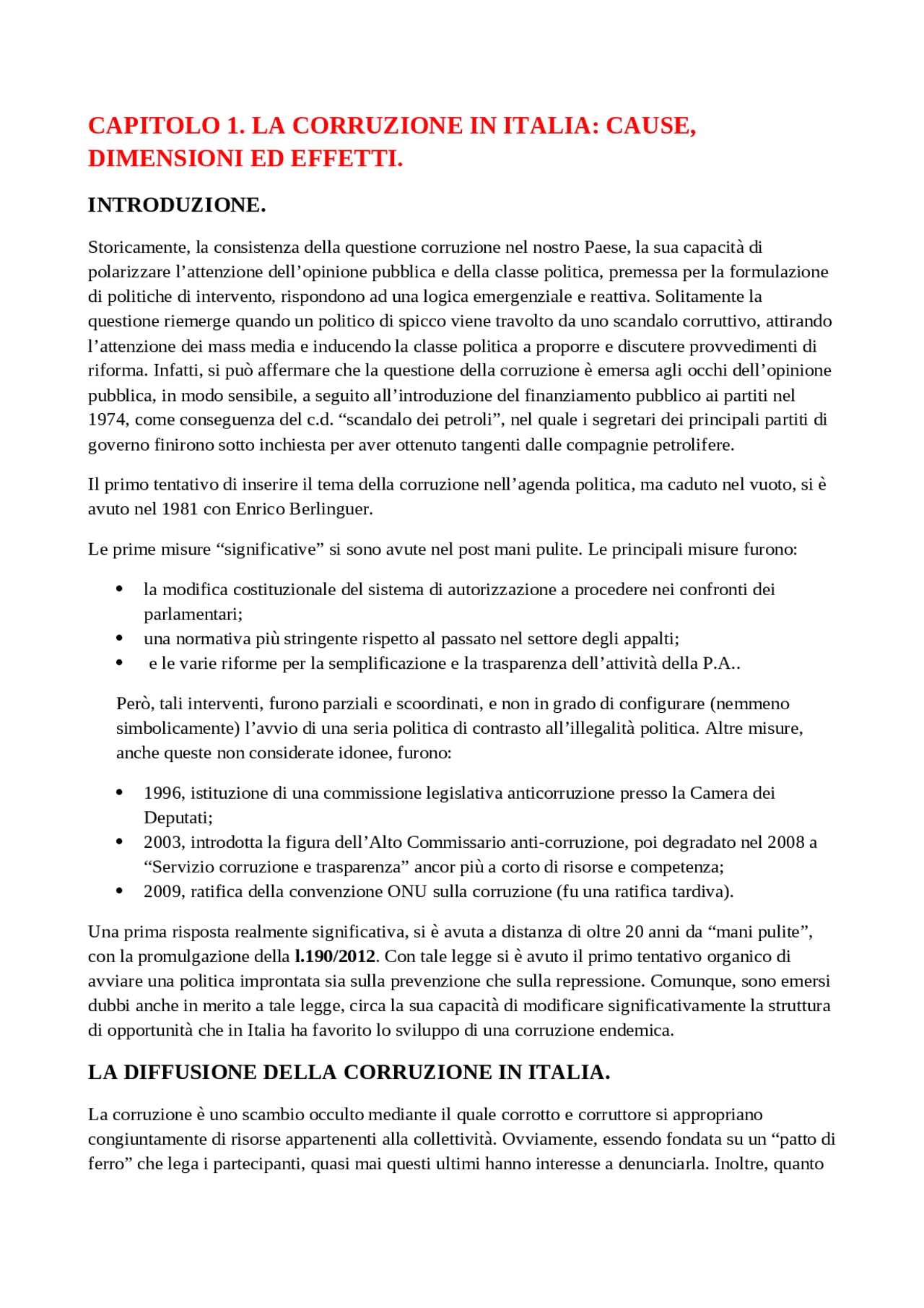 Prevenzione E Lotta Alla Corruzione Docsity