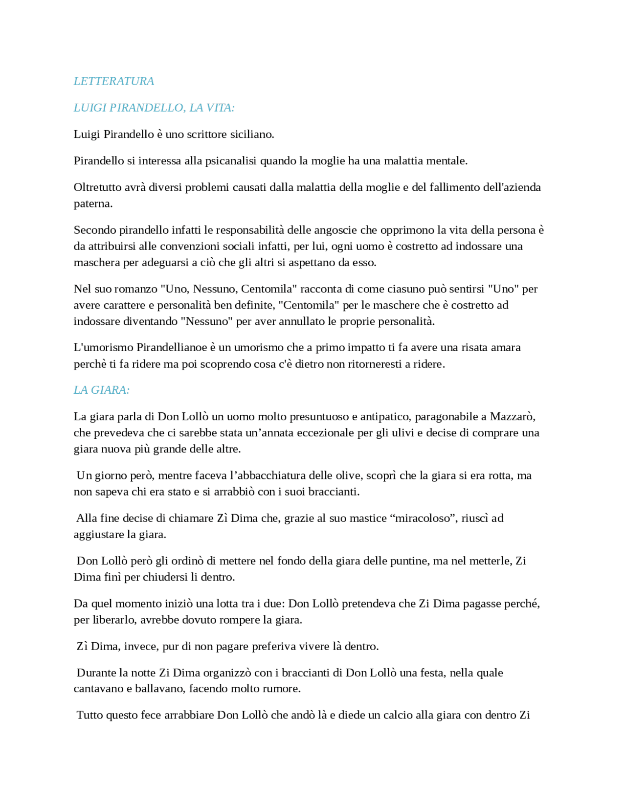 Appunti su Luigi Pirandello e Leonardo Sciascia | Appunti di Lingue e letterature classiche ...