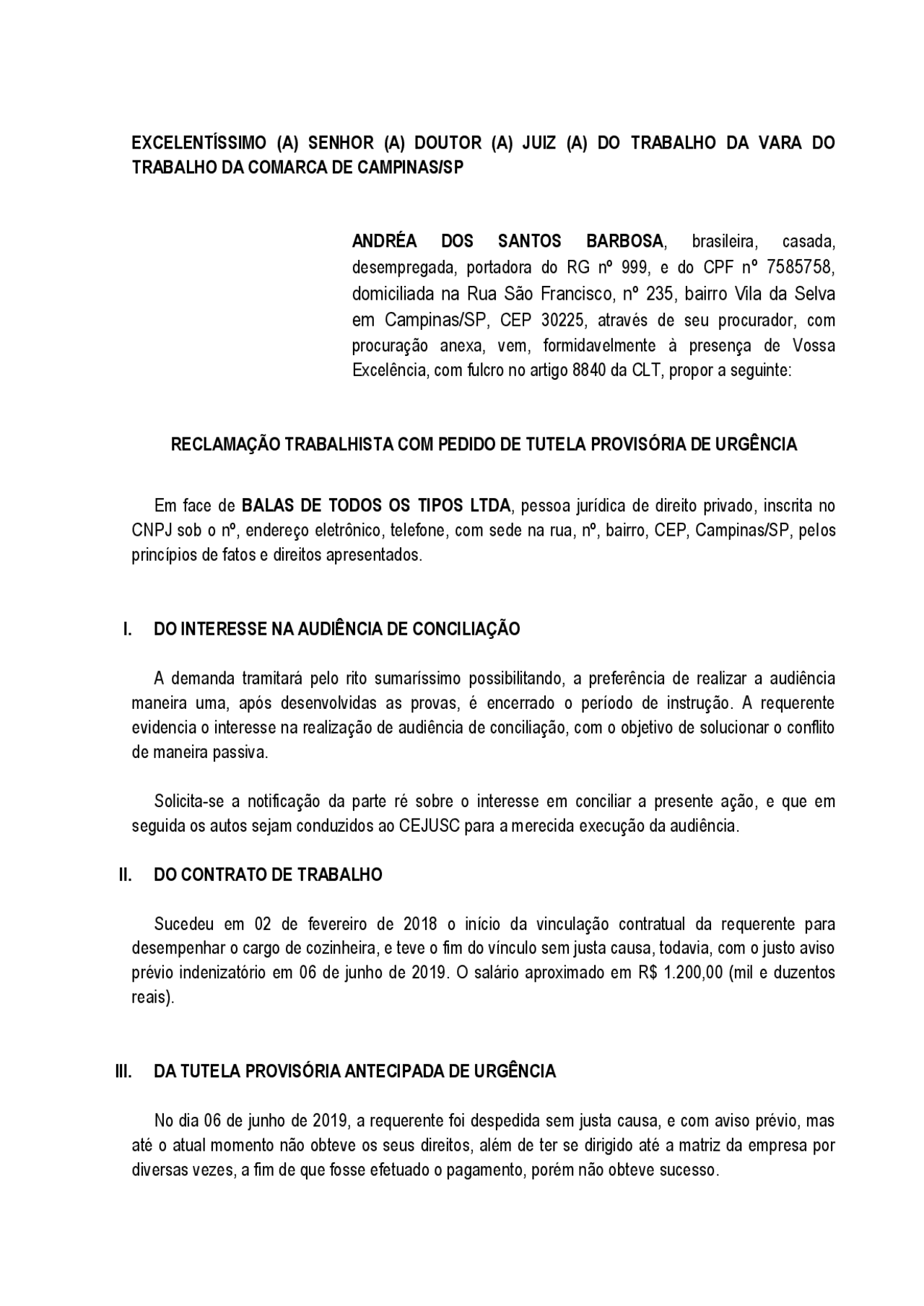 Peças Trabalhistas U1 E U2 Docsity