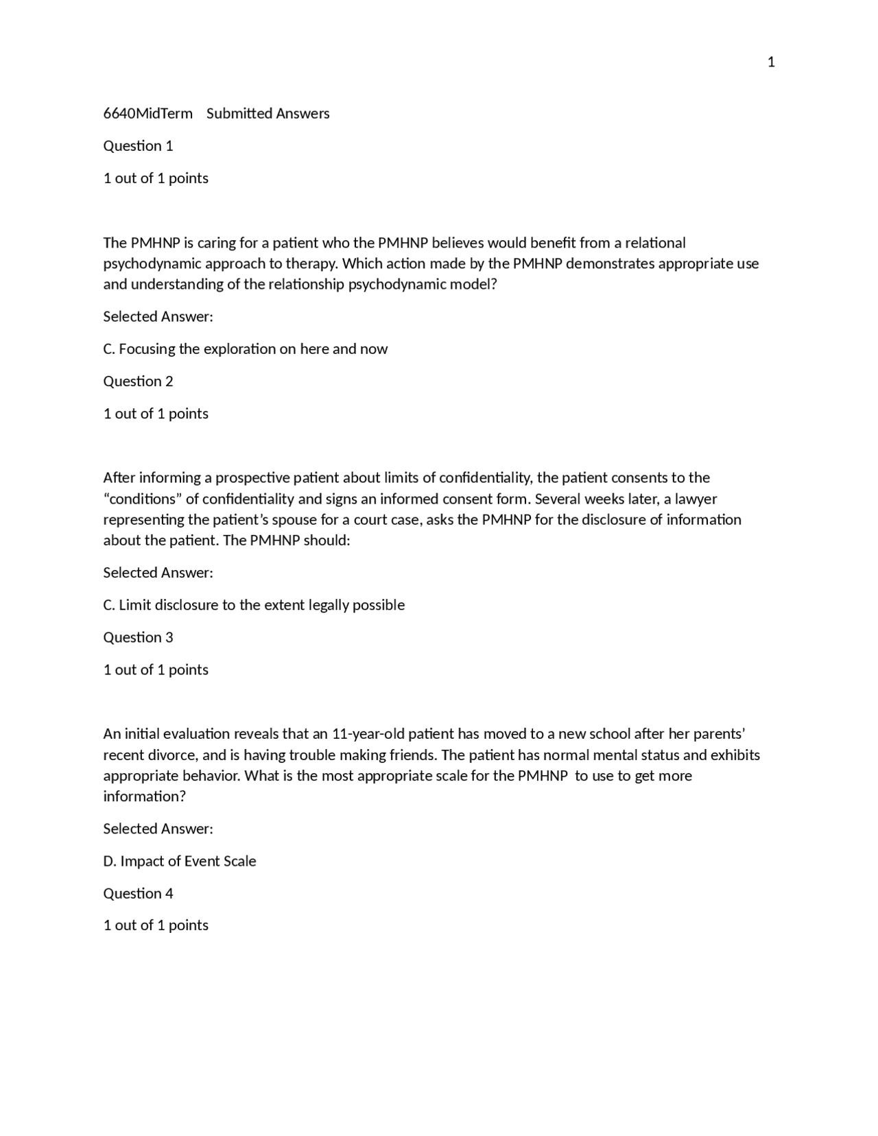 NURS 6640 MID TERM EXAM WITH ANSWERS. - Docsity