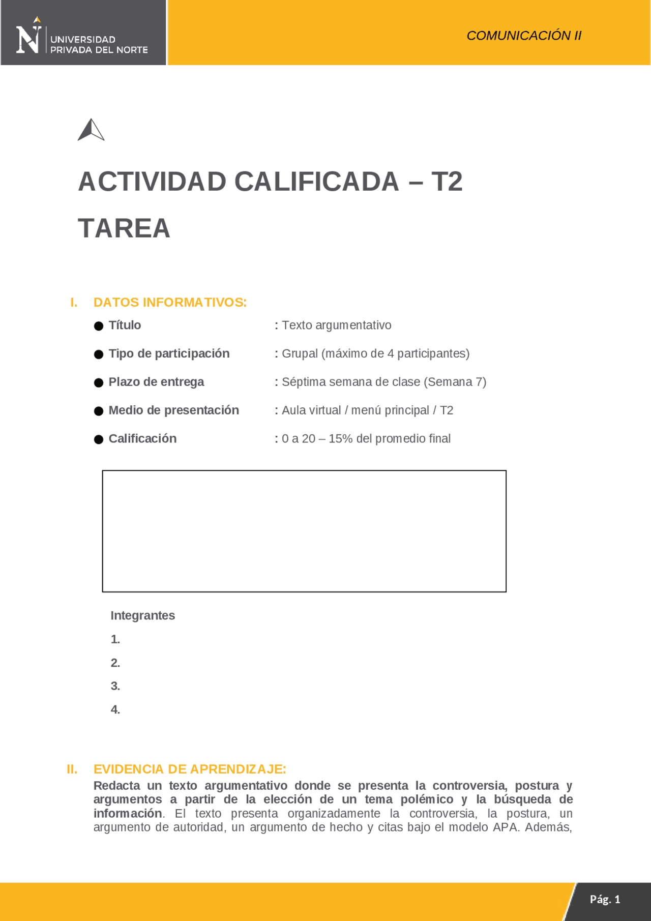 Examen T2 De Comunicación2 Upn Exámenes De Comunicación Docsity