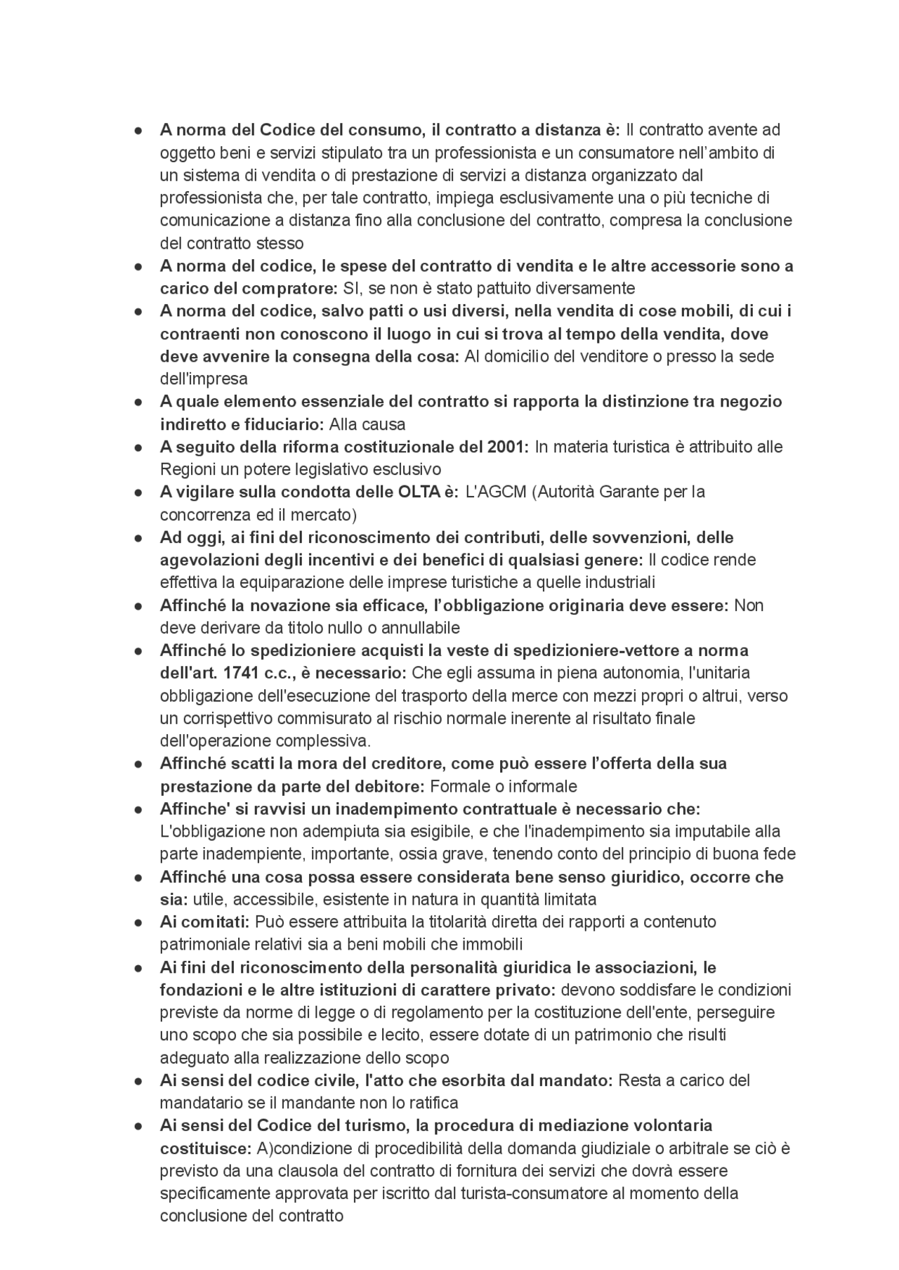 Paniere diritto privato - Docsity