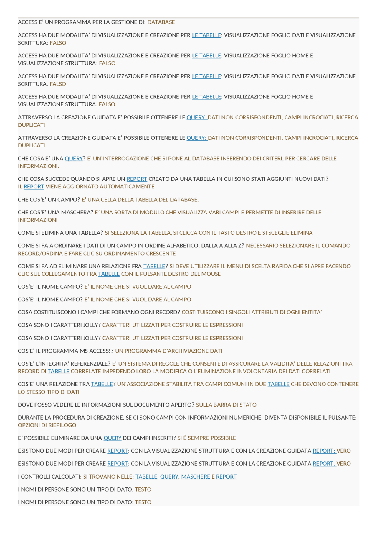 Modulo 8 eirsaf full domande | Prove d'esame di Reti informatiche | Docsity