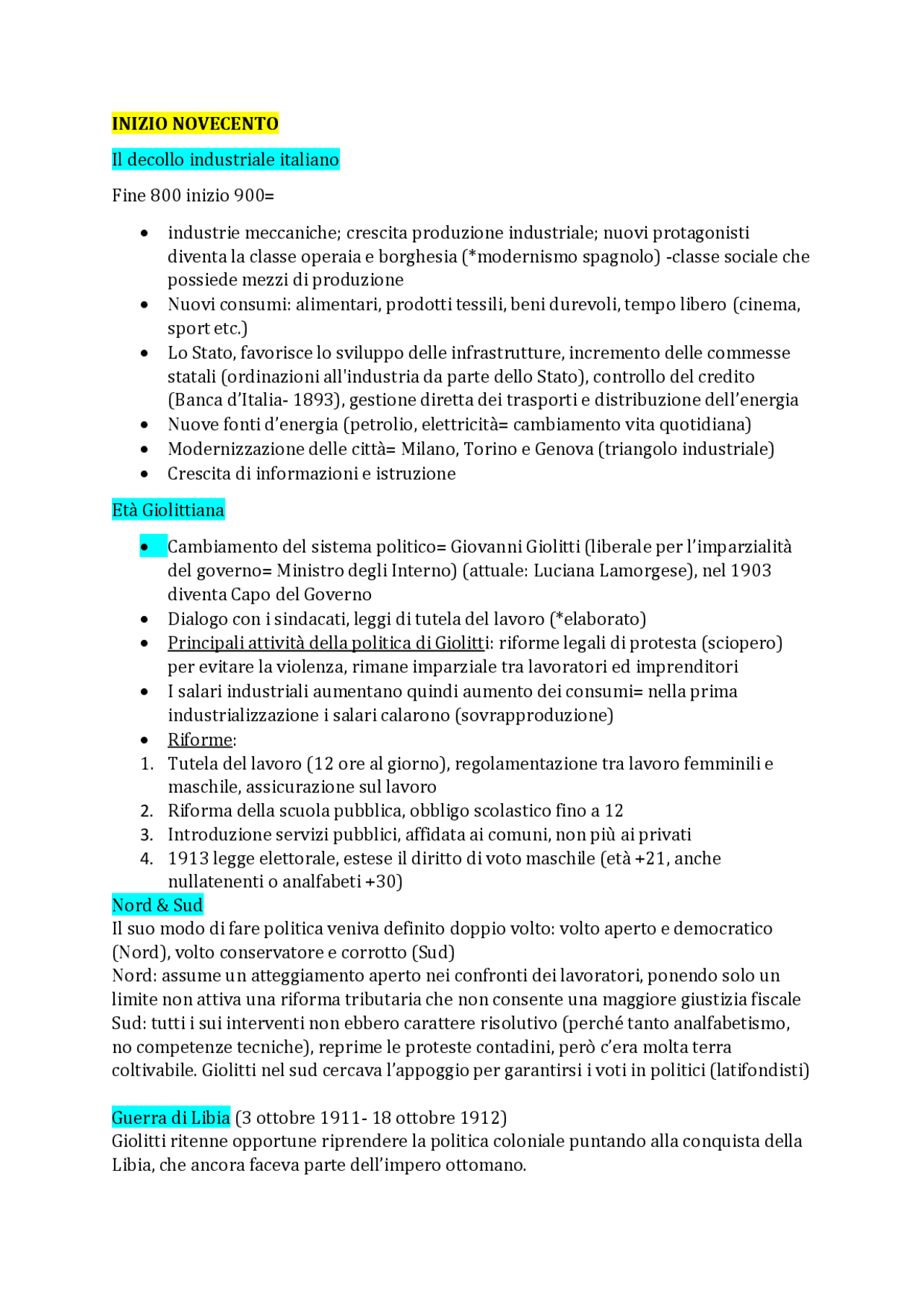 Programma Di Giolitti Docsity