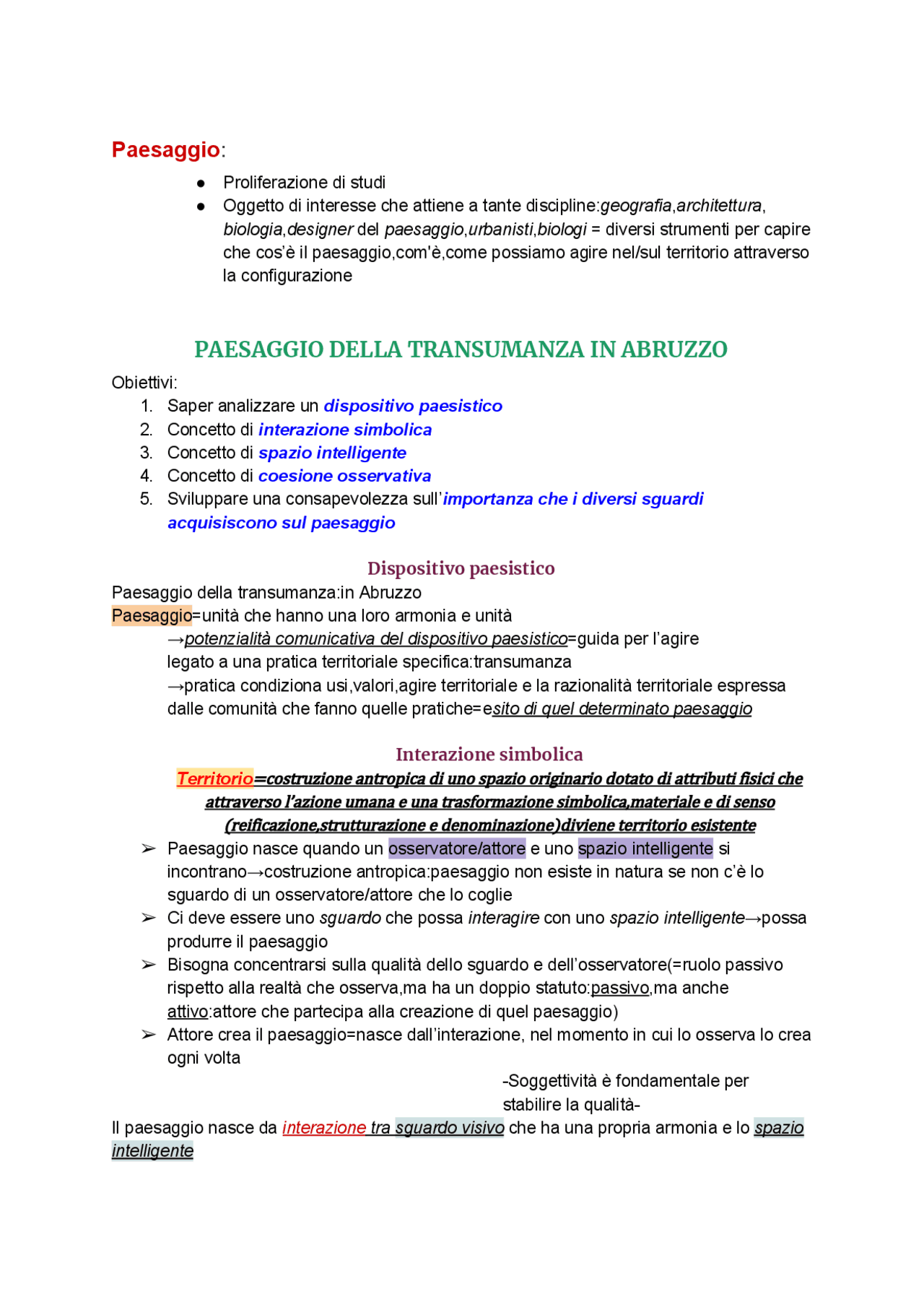 La transumanza in abruzzo - Docsity