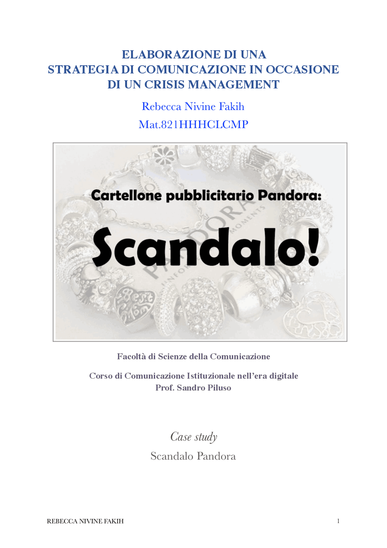 Elaborazione Di Una Strategia Di Comunicazione In Occasione Di Un