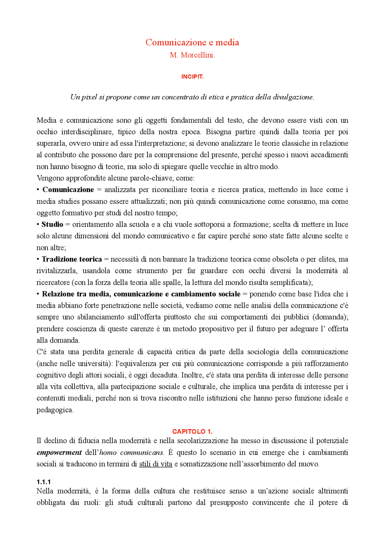 Riassunto Del Libro Comunicazione E Media Docsity