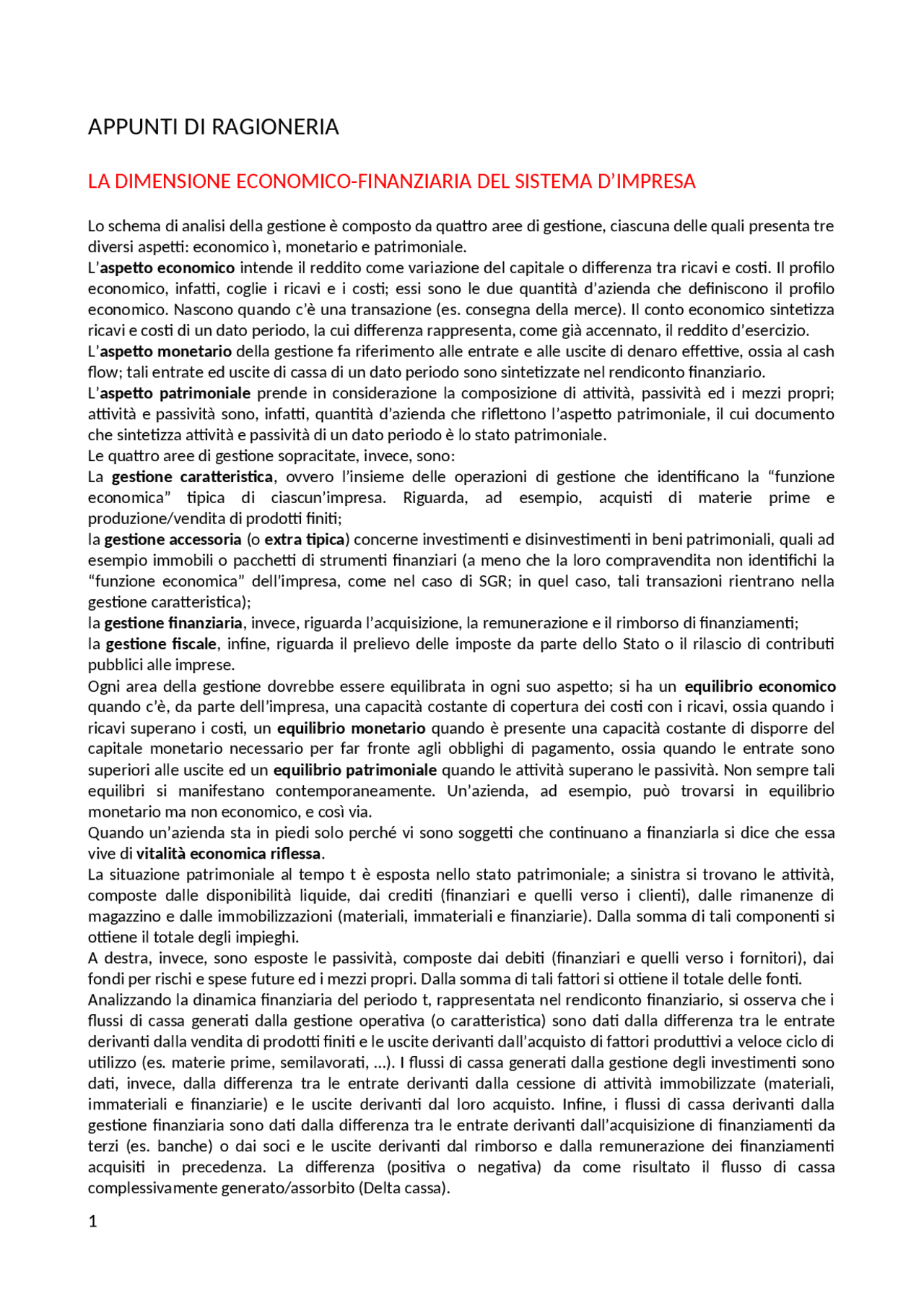 Appunti Ragioneria Lezione Docsity