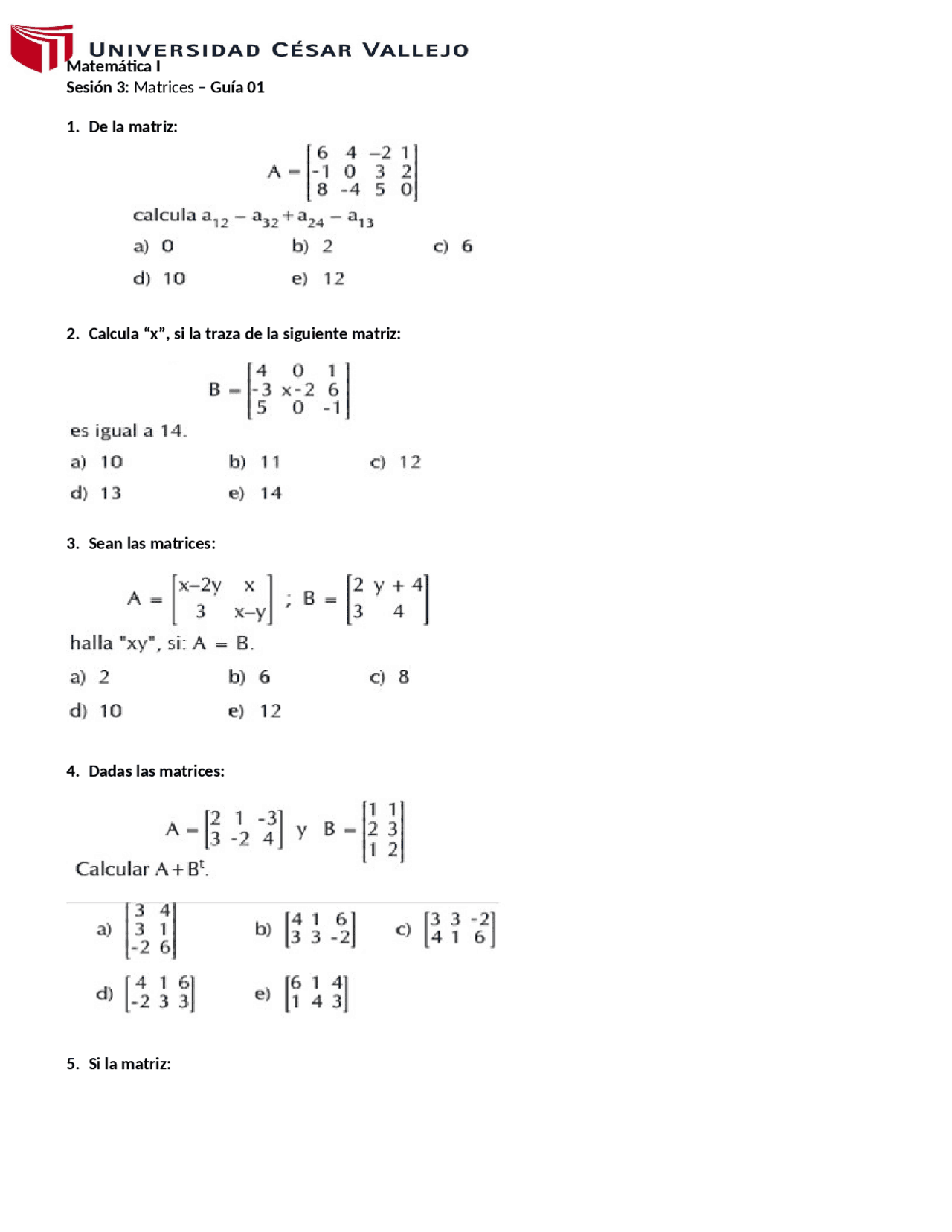 Doc De Matrices Ejercicios Exámenes Selectividad De Matemáticas Docsity
