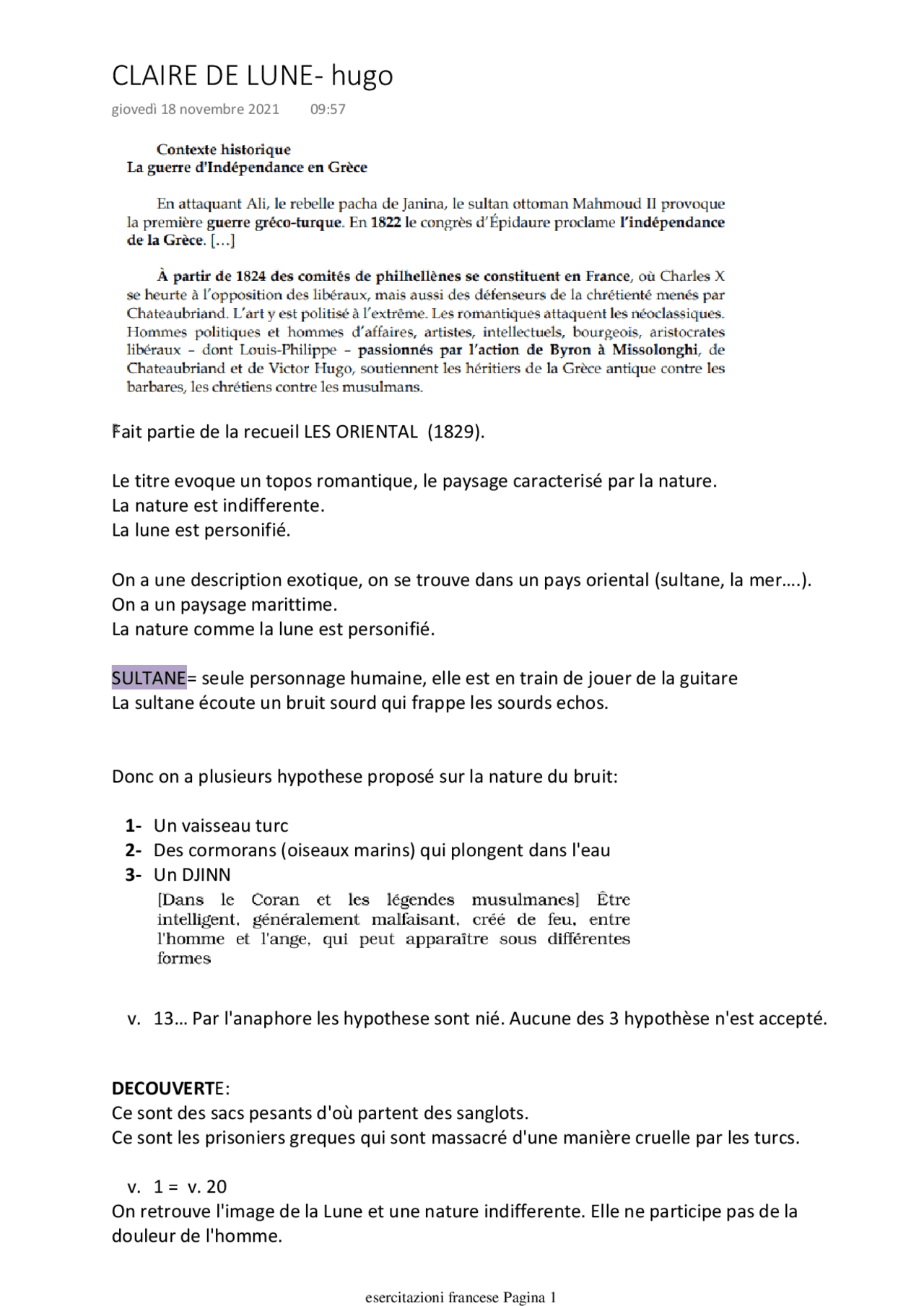 Claire De Lune Hugo Docsity