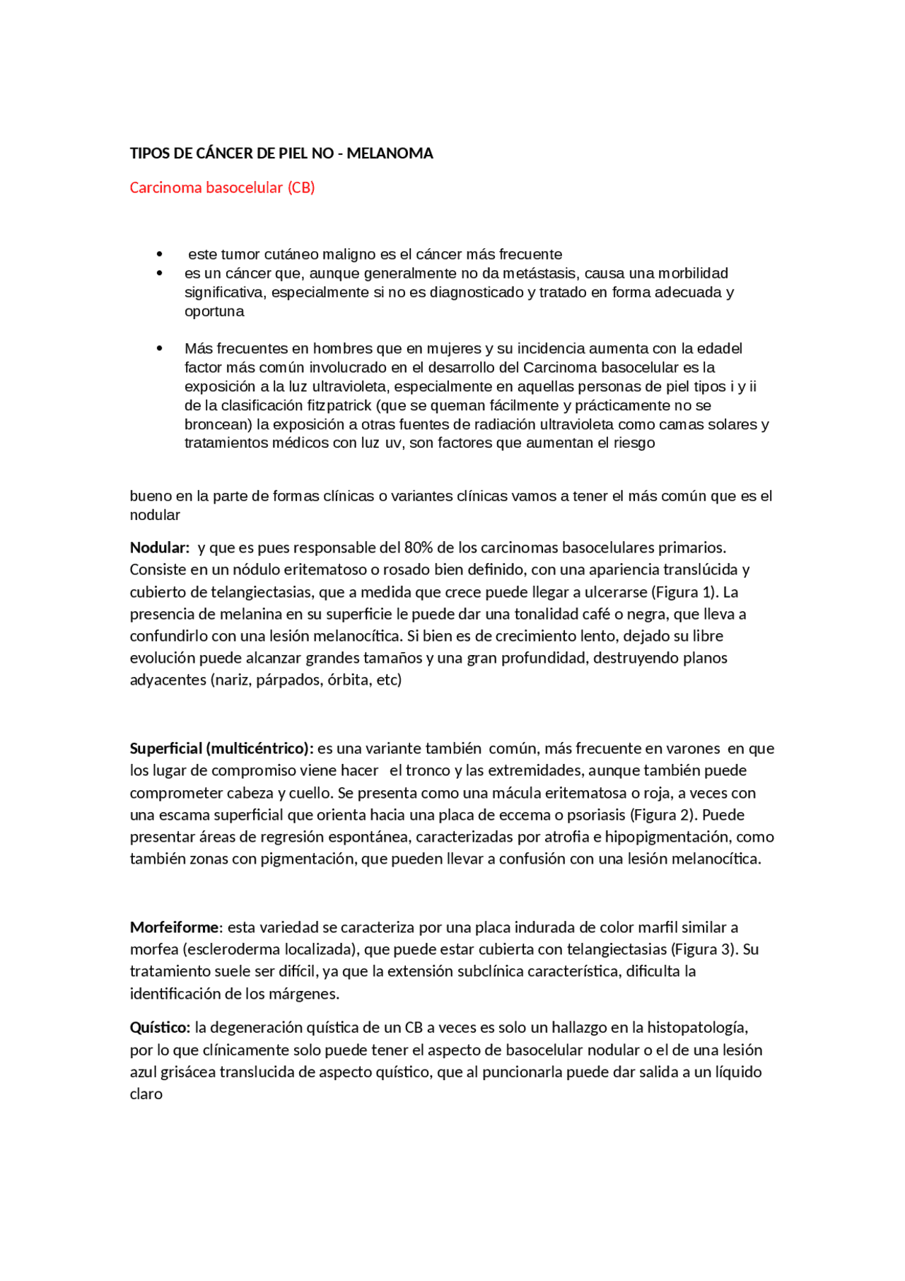 Carcinoma De Celular Claras Resúmenes De Oncología Docsity