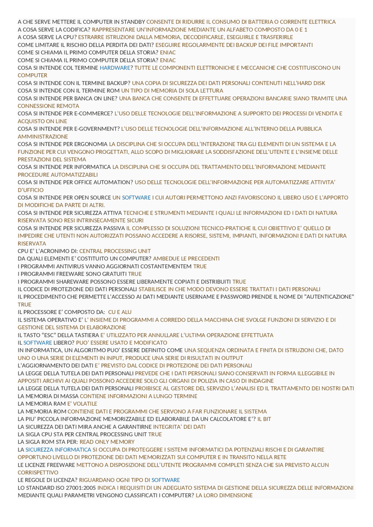 Modulo 1 eirsaf full domande - Docsity