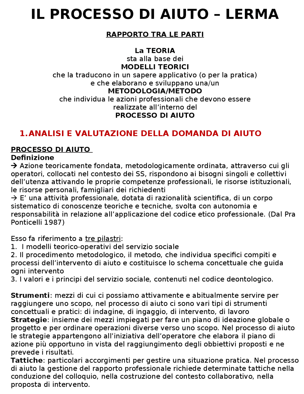 Il Processo Di Aiuto Lerma Docsity