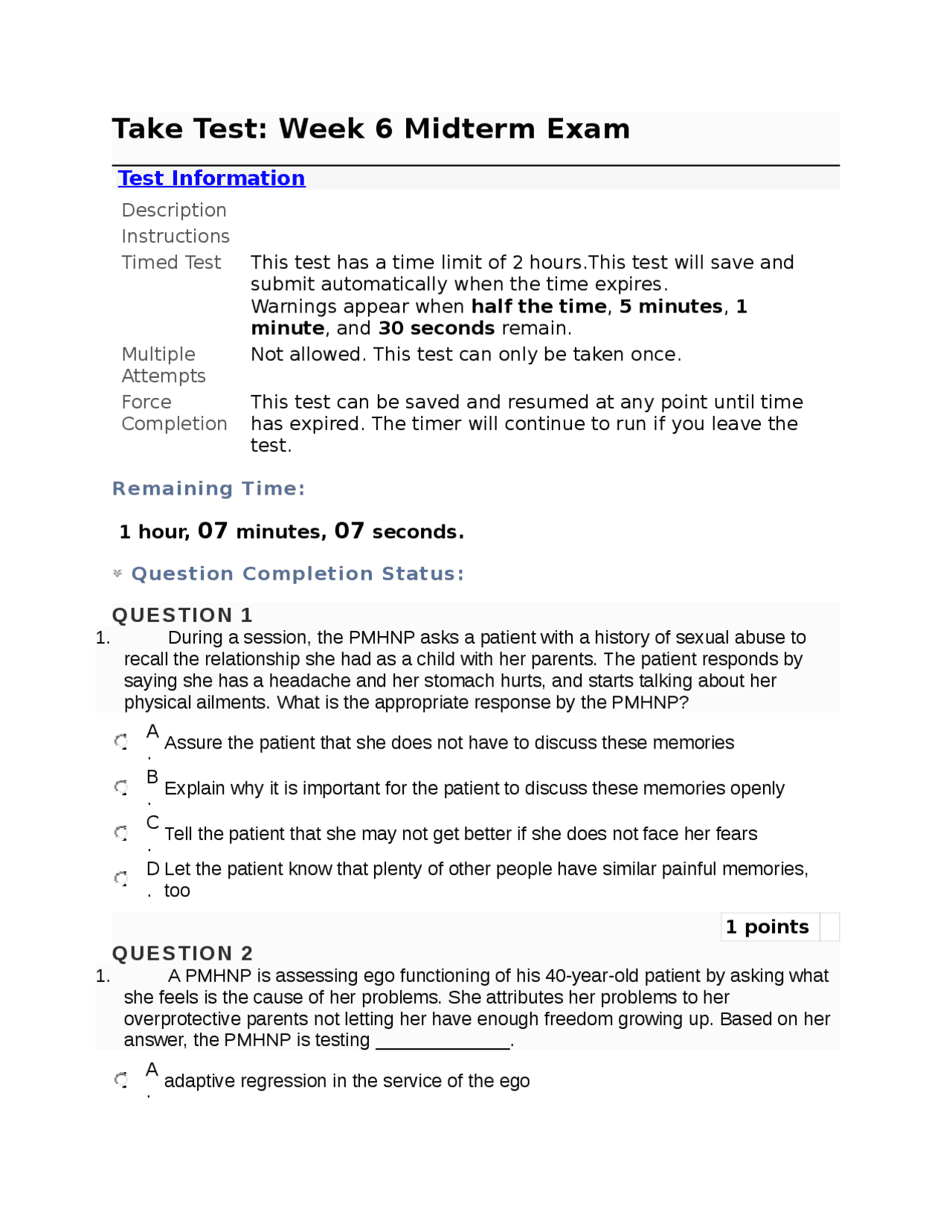 NURS 6640 MID TERM EXAM 2 WITH ANSWERS. - Docsity