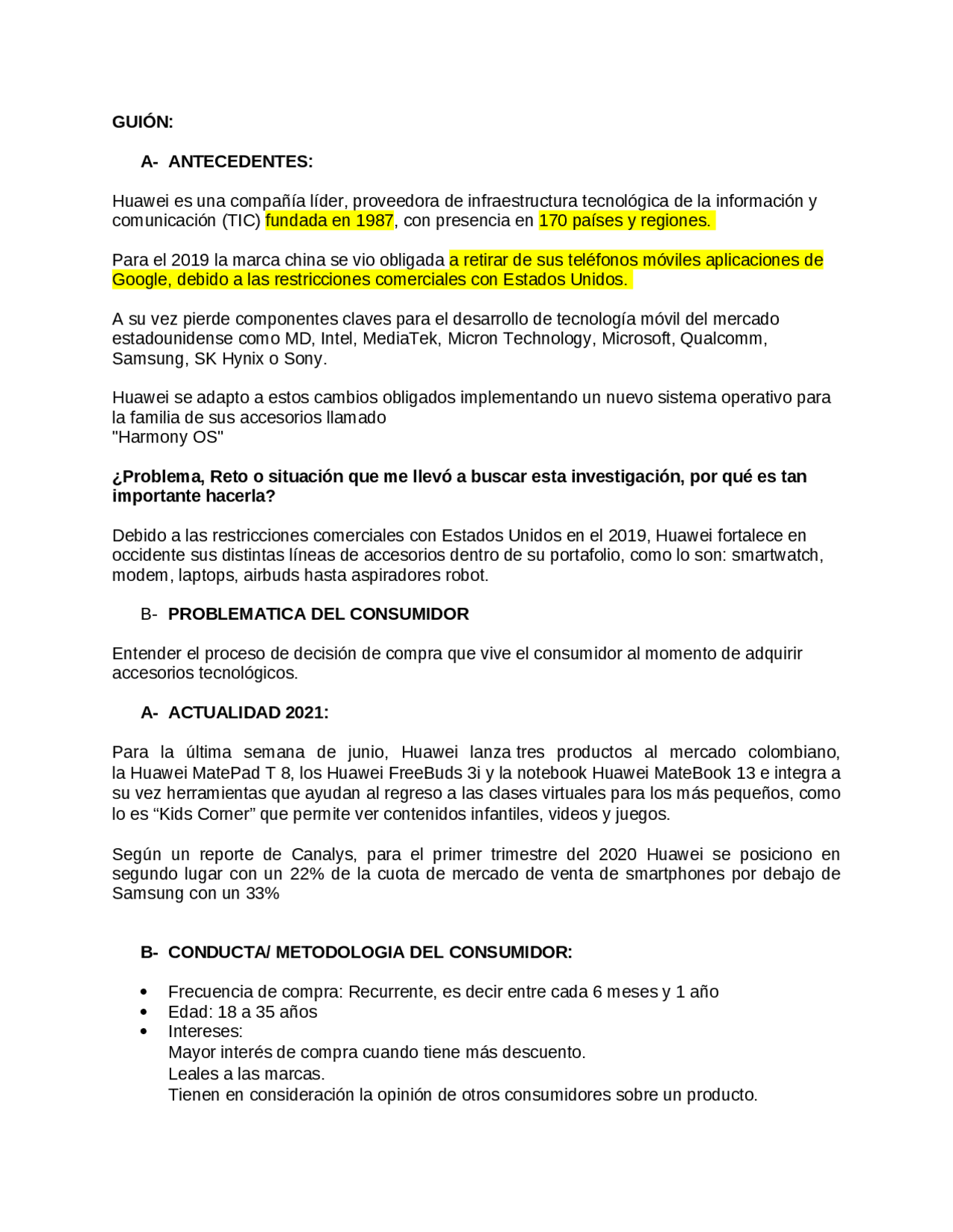 Guion final de la presentacion - Docsity