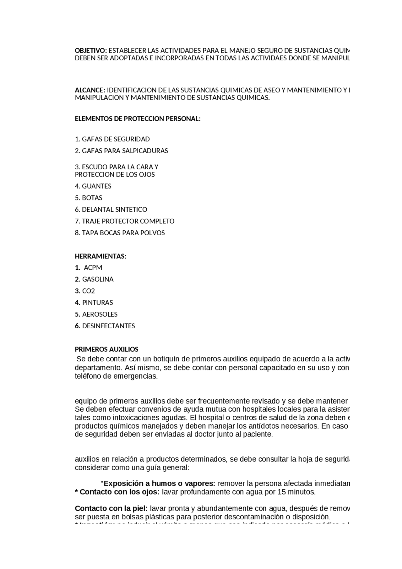 Manejo De Productos Químicos Docsity