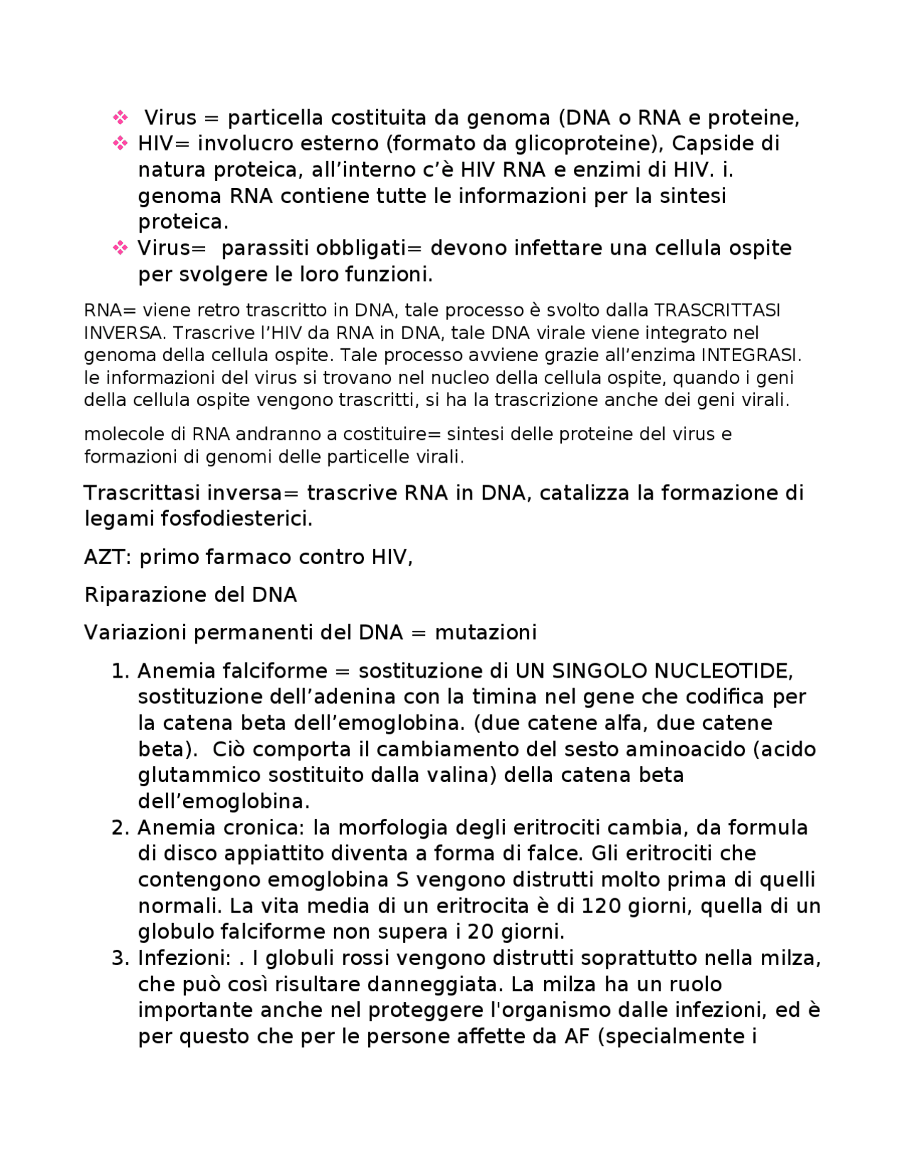 Strutture Della Cellula E Processi Docsity