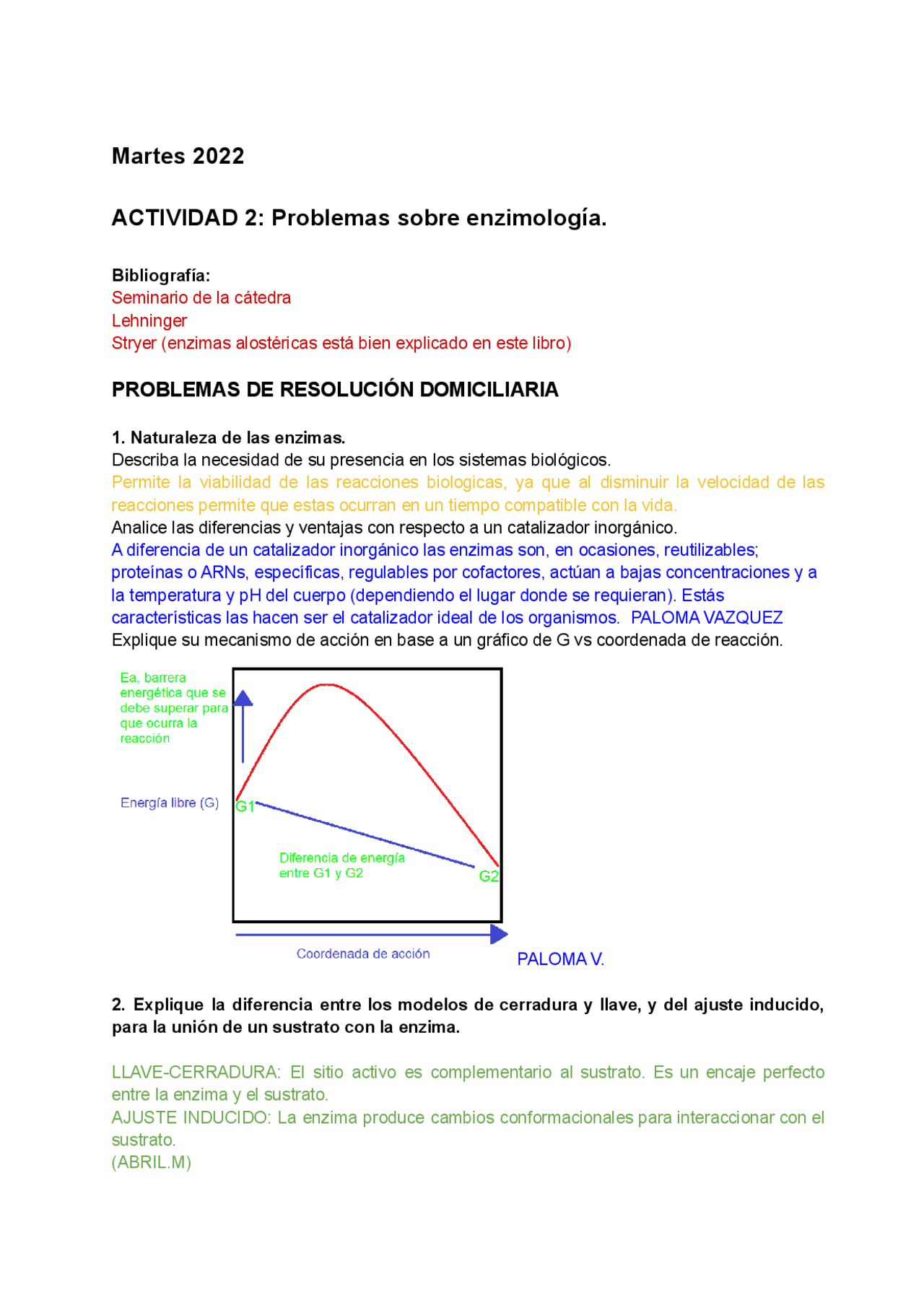 Domiciliarios Enzimas Docsity