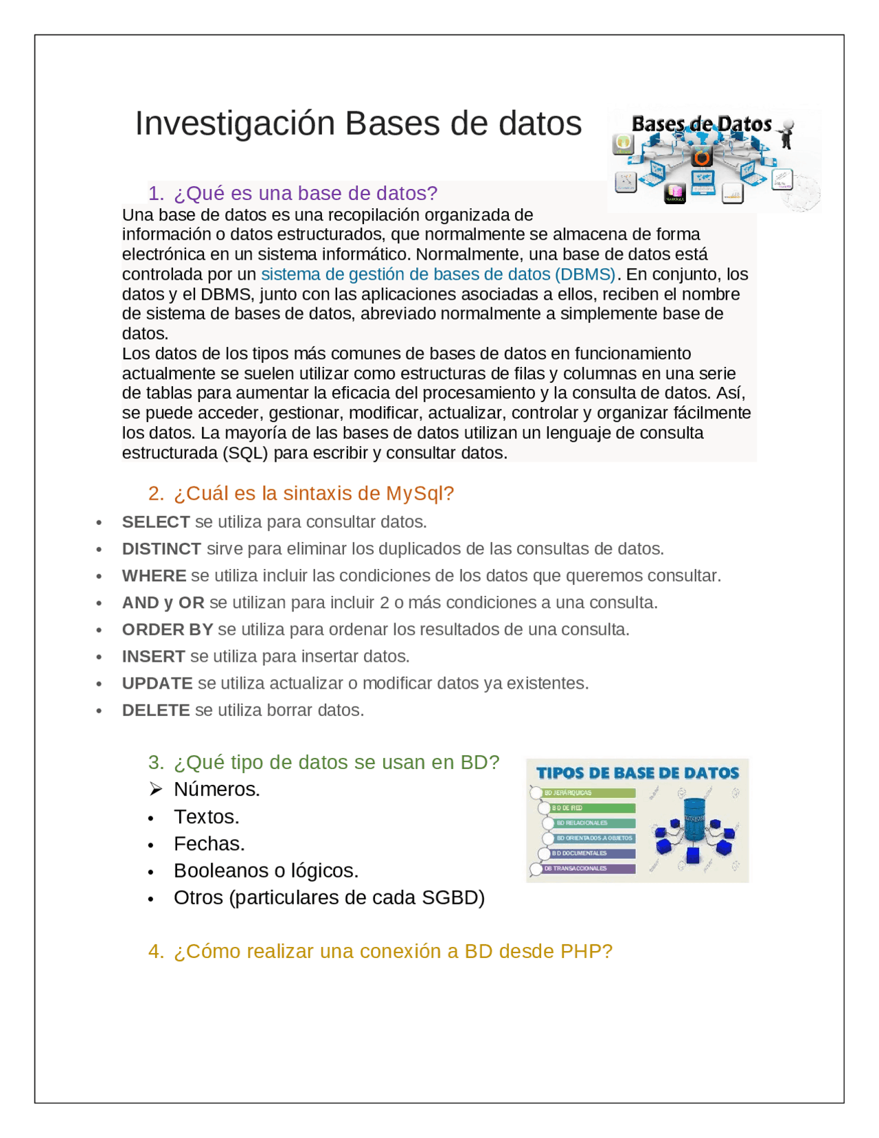 Base De Datos Investigacion Docsity