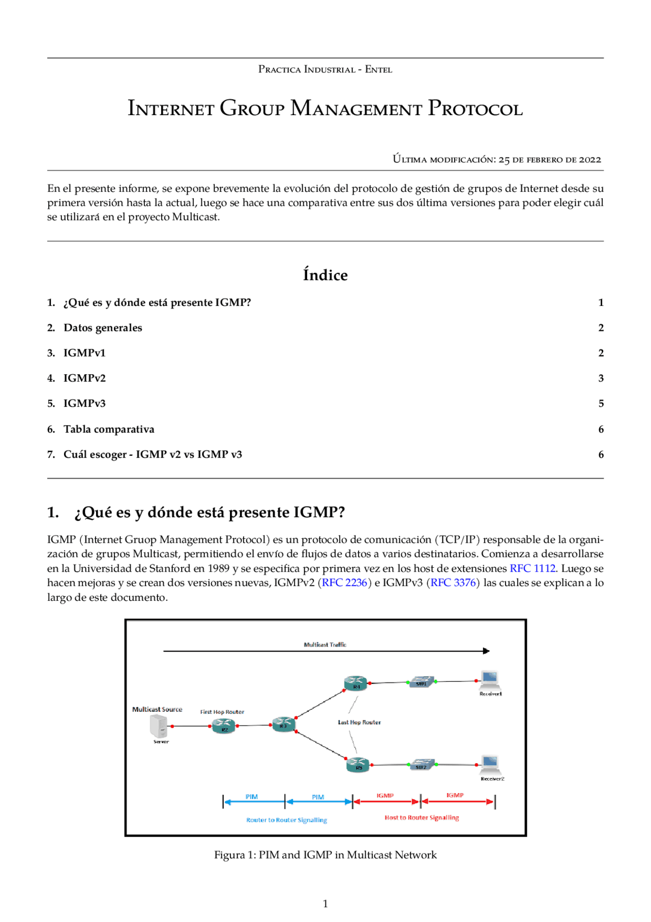 IGMP V1, V2, V3 y cual se debe ocupar - Docsity