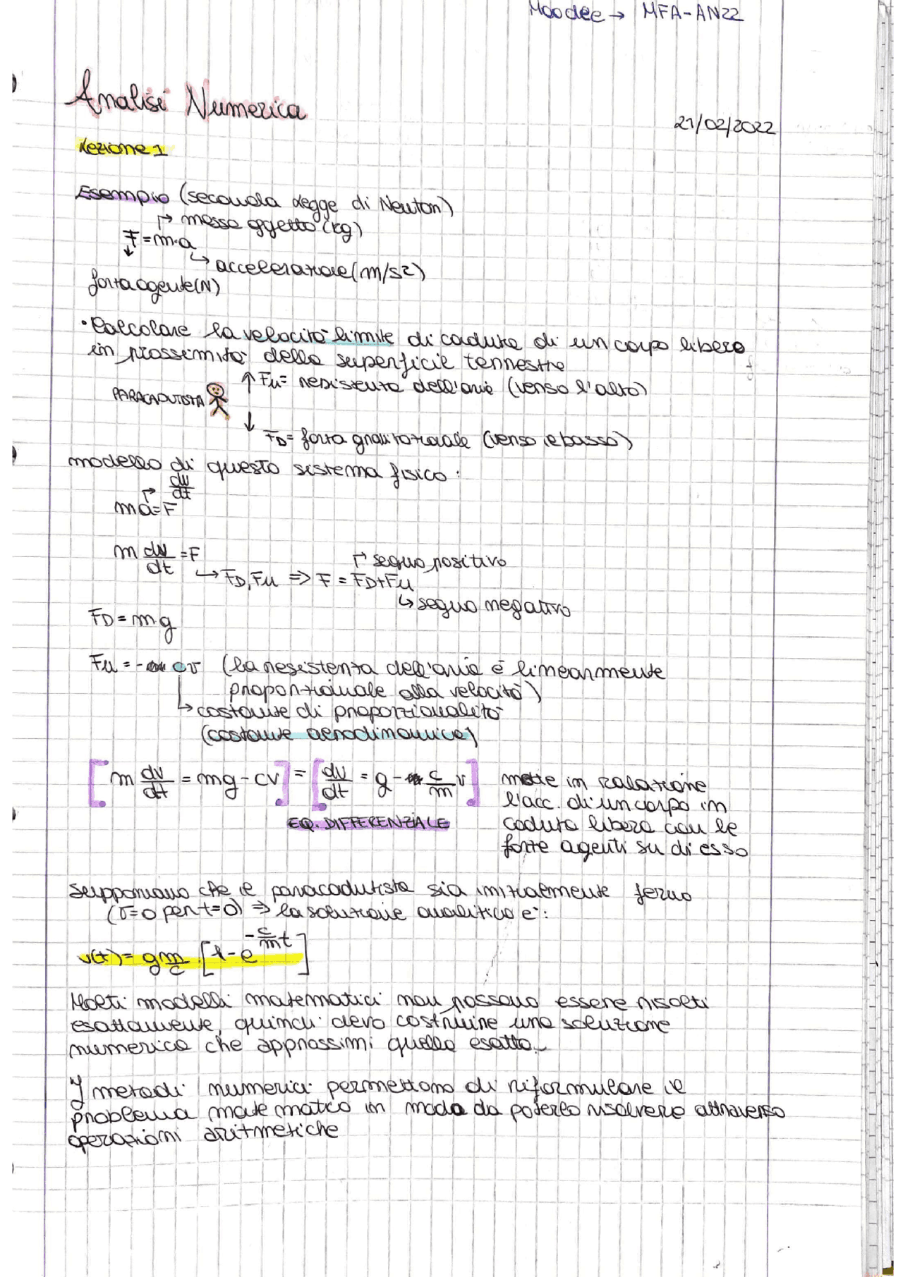 Analisi Numerica Prima Parte Docsity