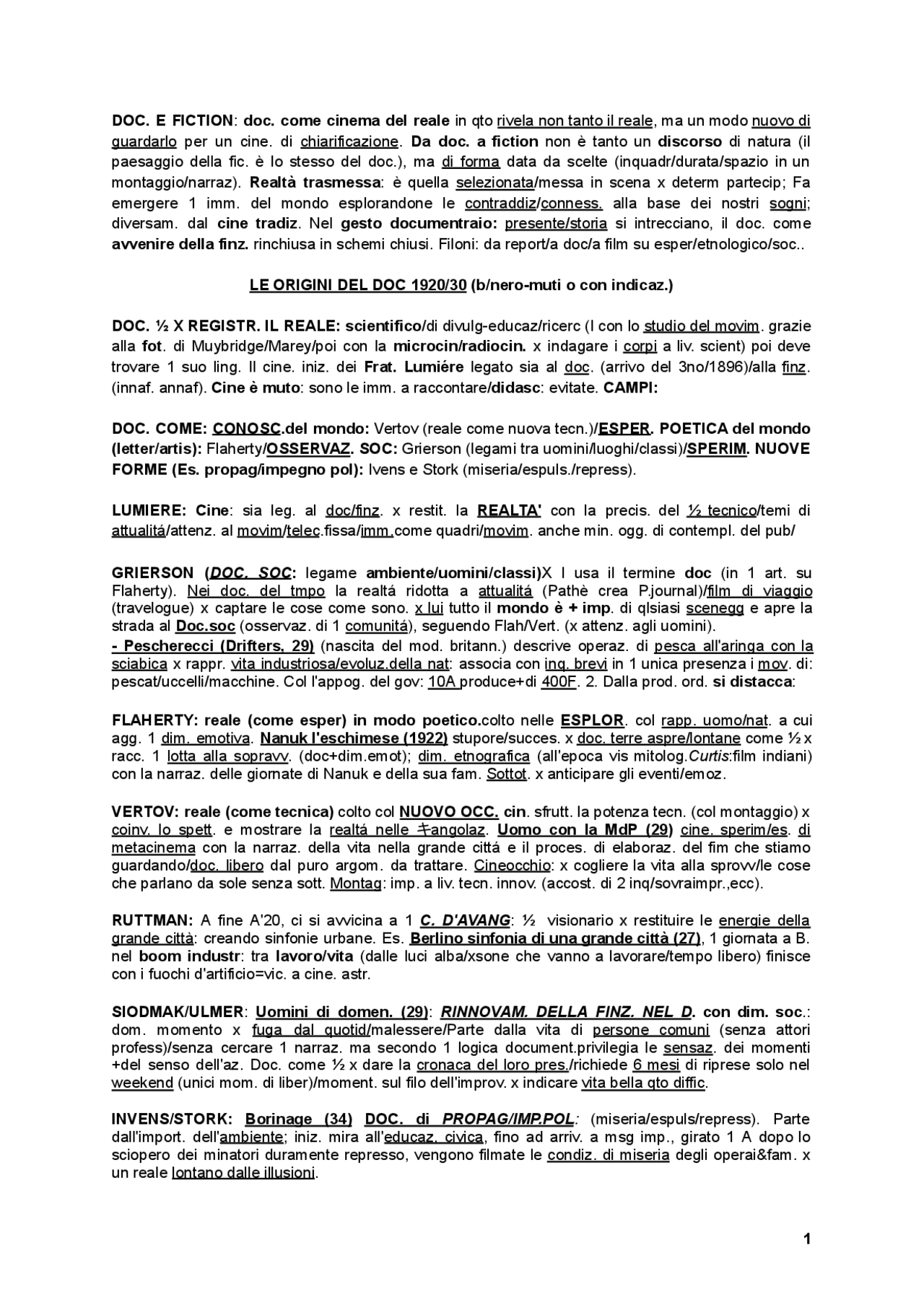 Documentario Teoria E Tecniche Docsity