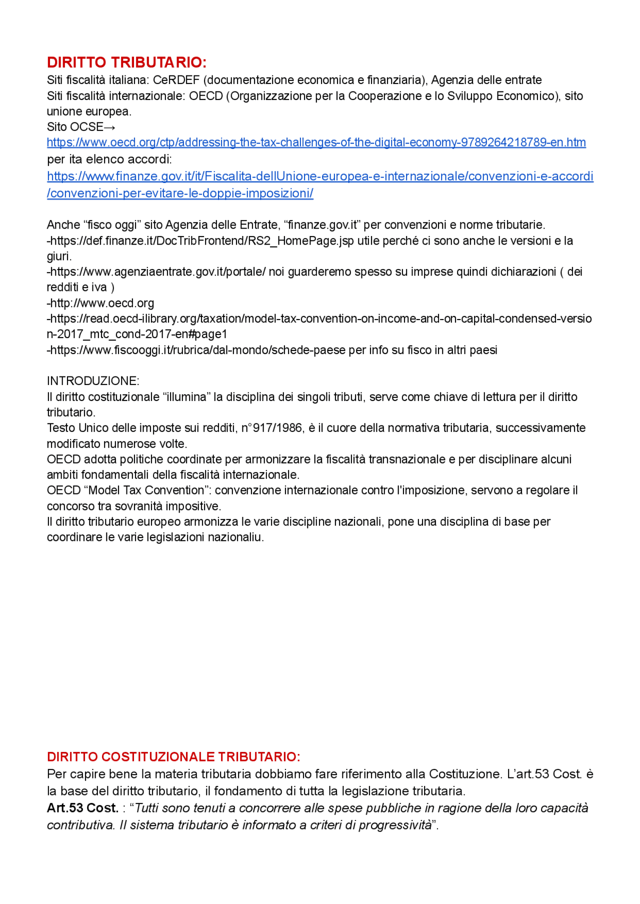 Diritto Tributario- Appunti completi delle lezioni del prof. Mauro Trivellin- UNIPD | Dispense ...