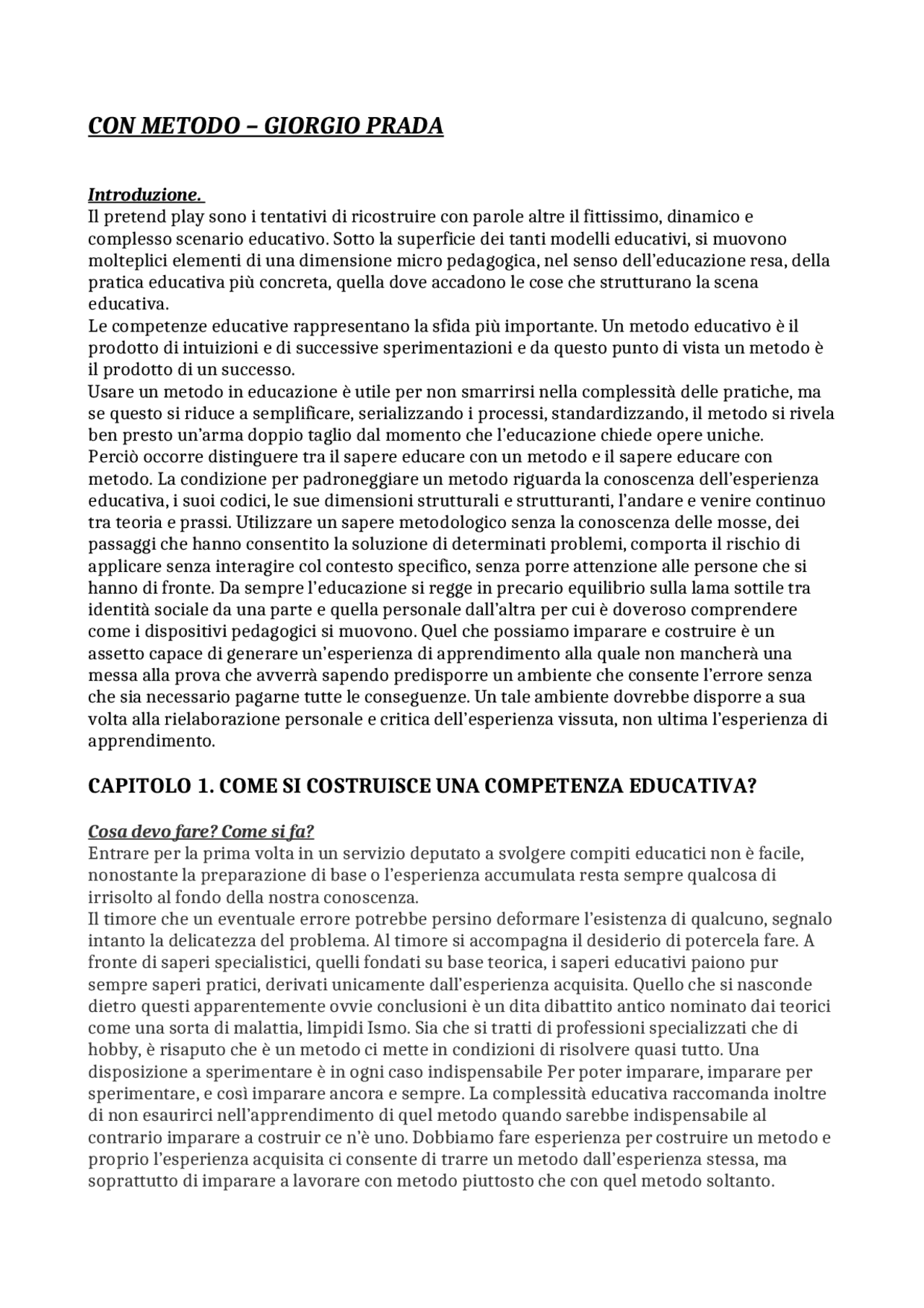 Con Metodo Di Giorgio Prada Docsity