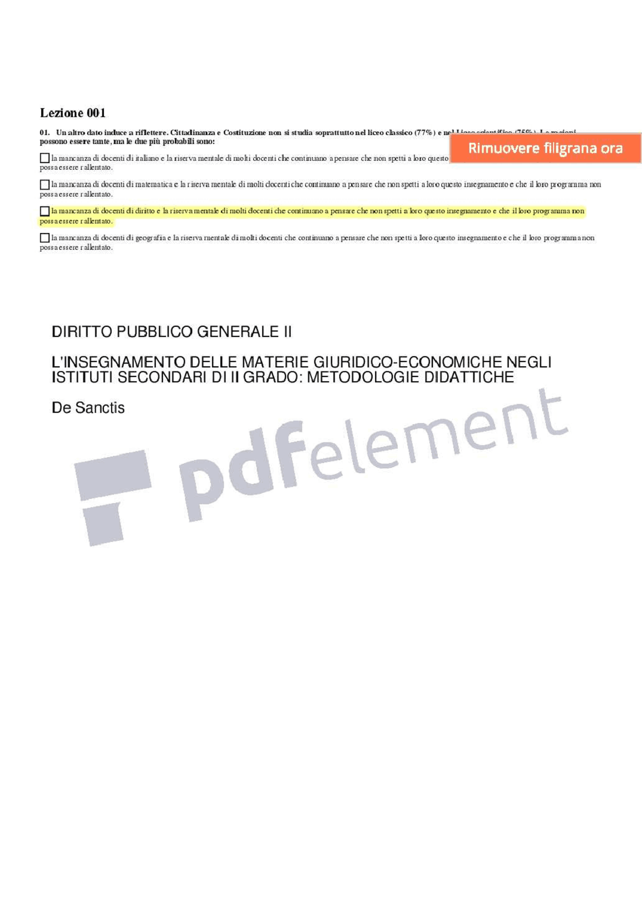 Paniere Ecampus NUOVO 22/11/2021 Diritto pubblico generale 2 De Sanctis ...